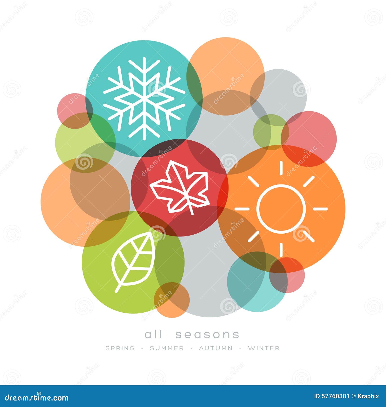 Four Seasons Icon Symbol Vector Stock Vector - Illustration of circle ...