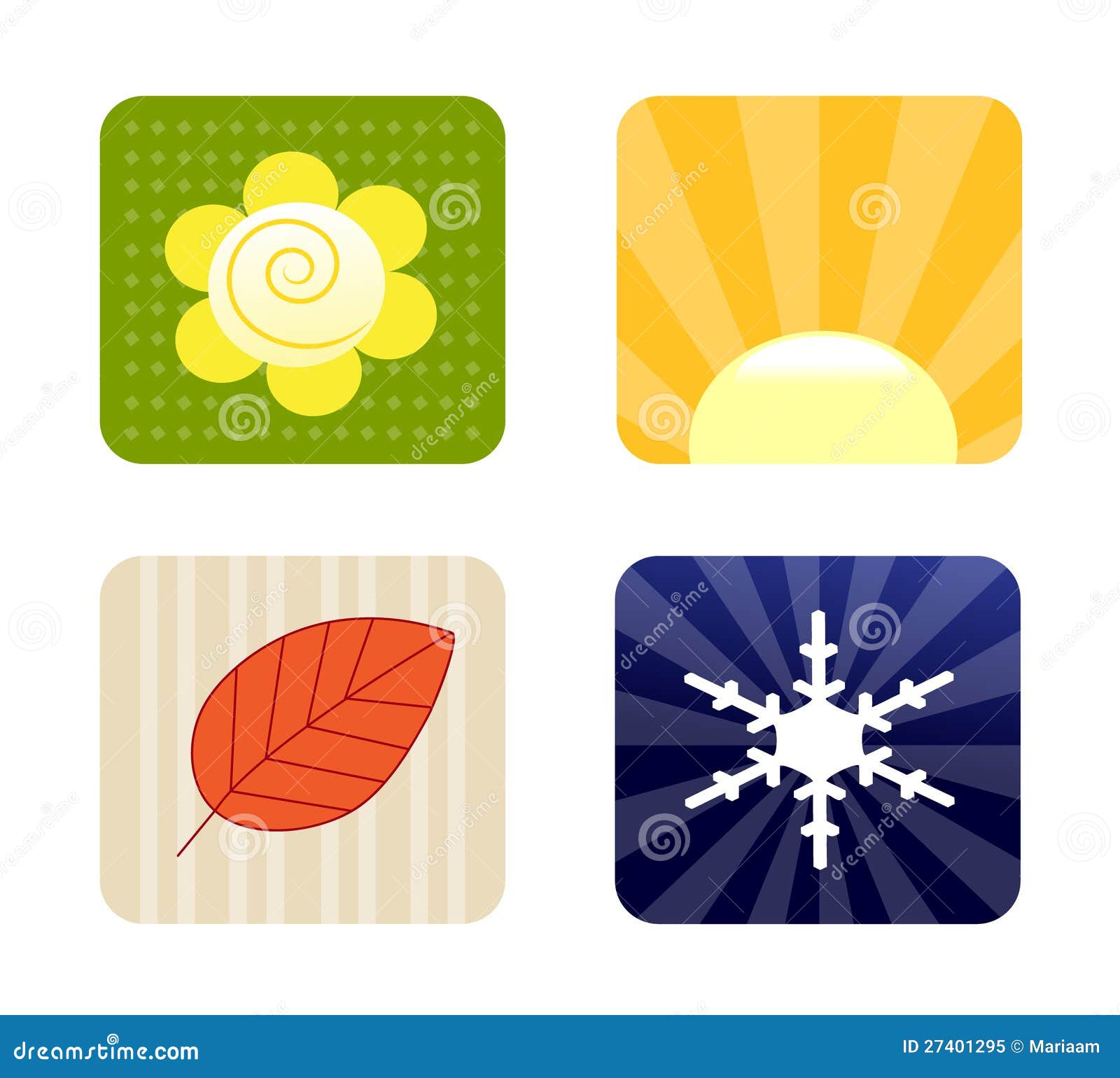 Four seasons icons stock illustration. Illustration of four - 27401295