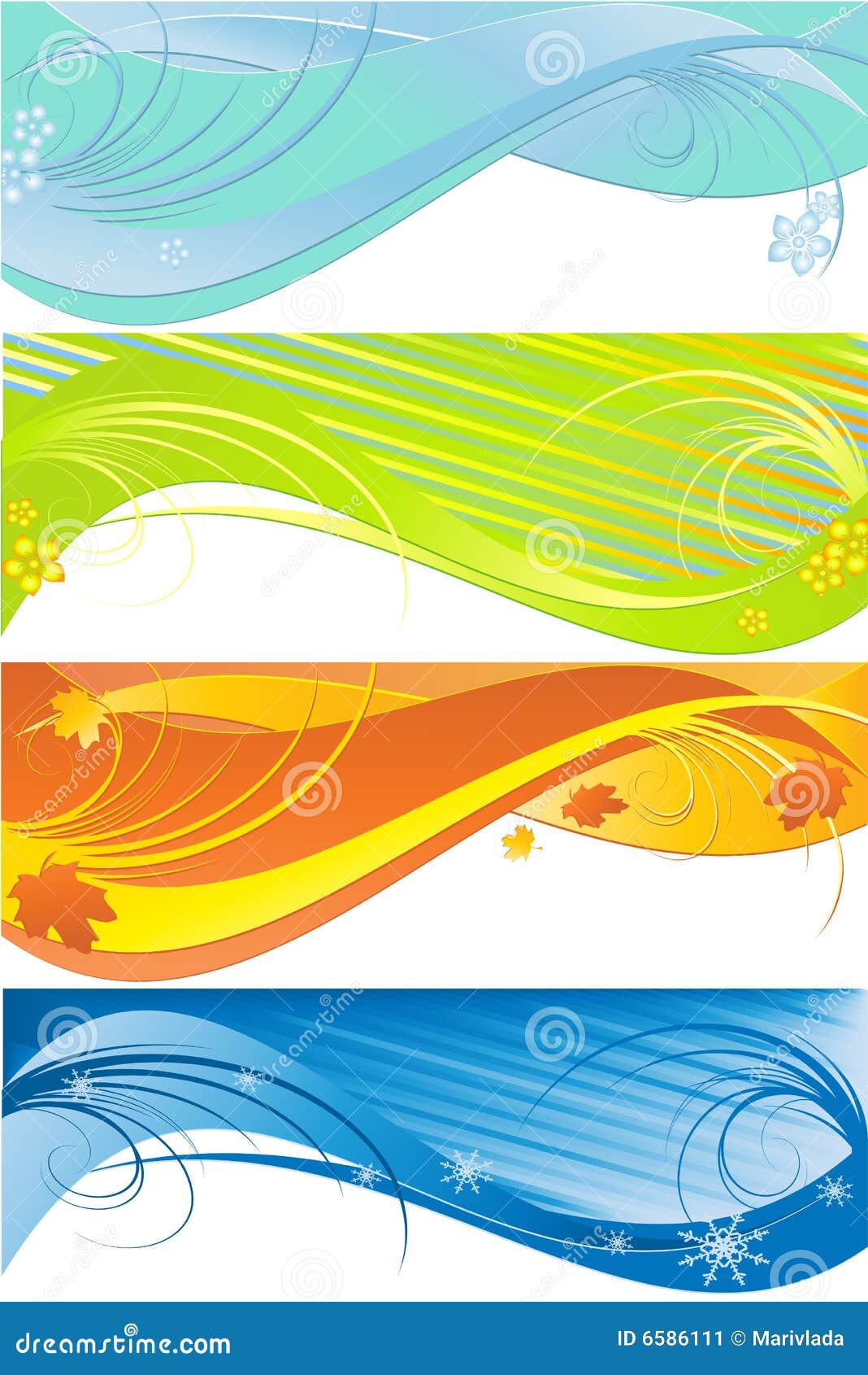 Four Seasons Patterns in Different Colors Stock Vector - Illustration ...