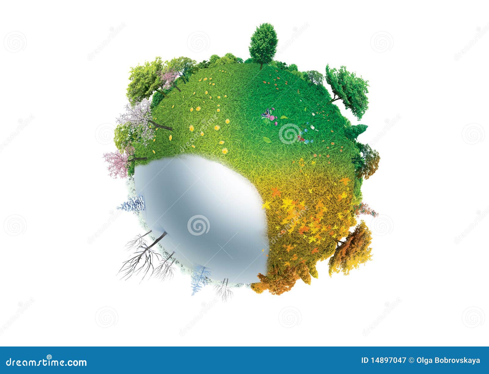 FOUR SEASONS of PLANET EARTH Stock Illustration - Illustration of ...
