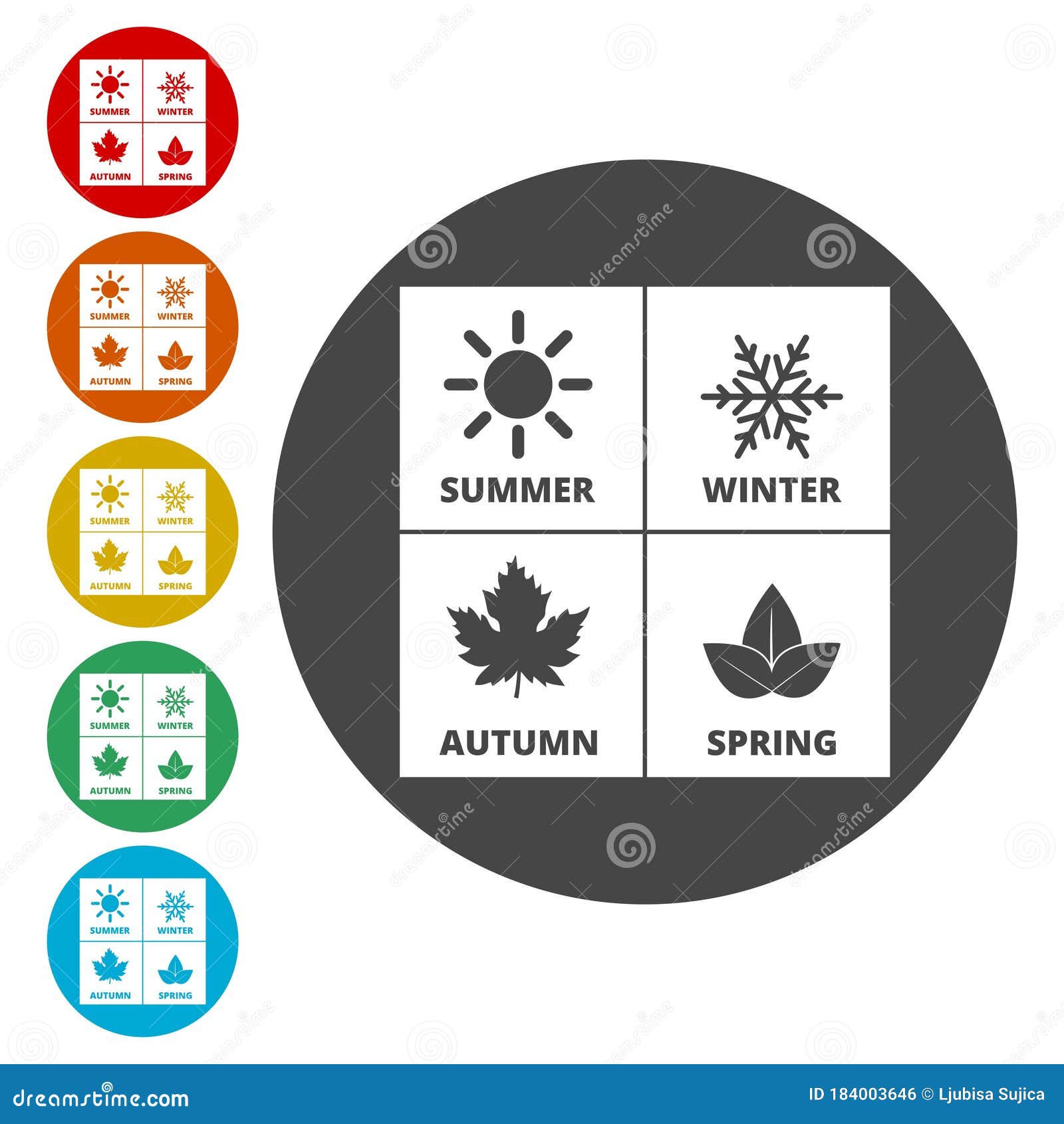 Four seasons, season icon stock vector. Illustration of four - 184003646