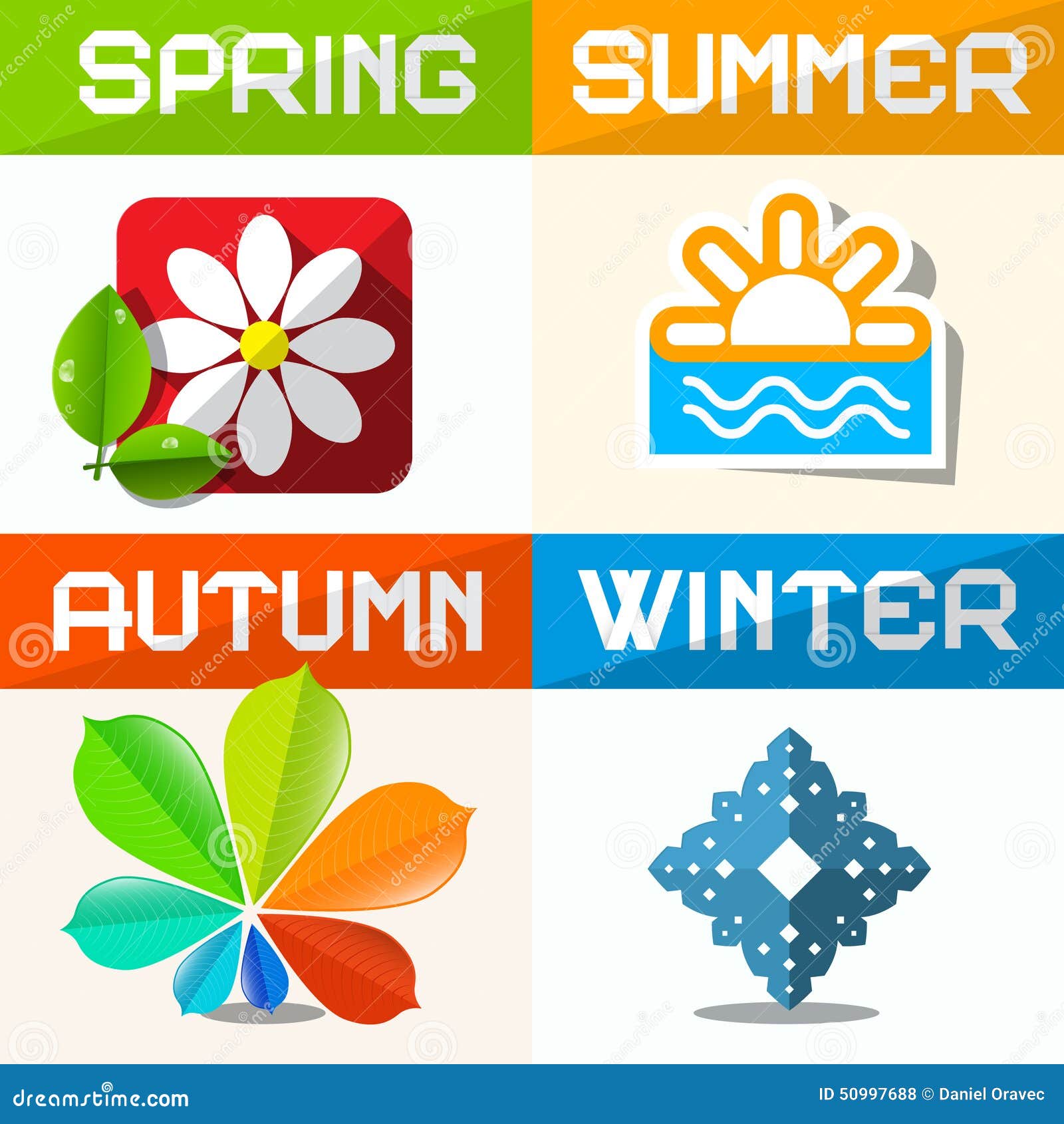 Four Seasons Symbols stock illustration. Illustration of chestnut ...