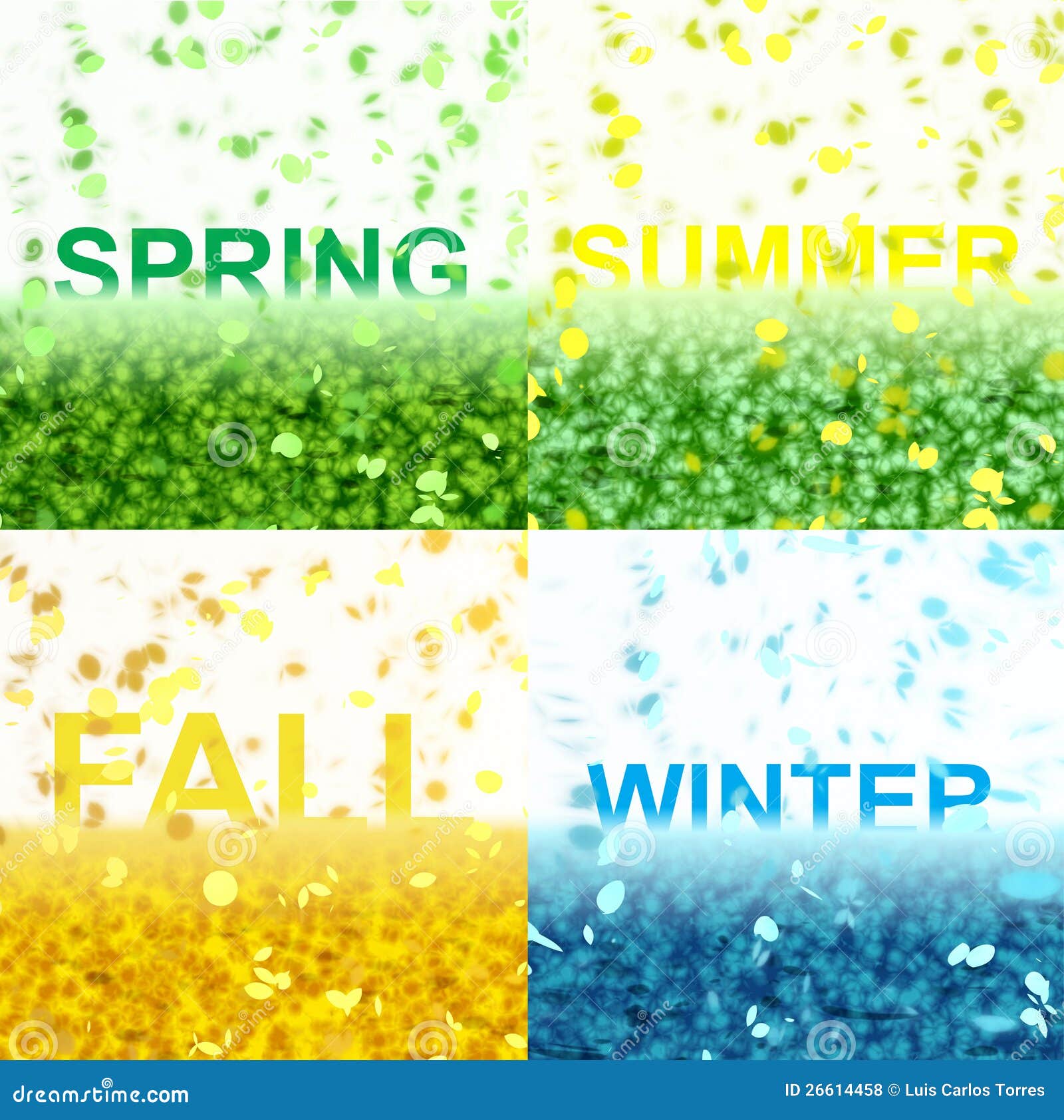 Four seasons (Text serie) stock illustration. Illustration of leaf ...