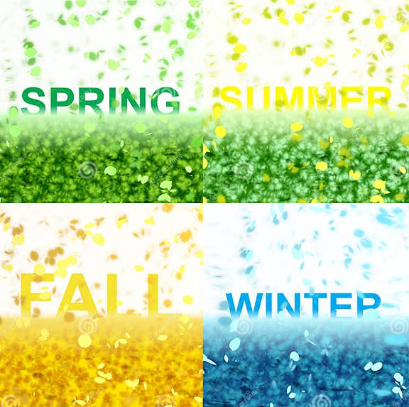 Four seasons (Text serie) stock illustration. Illustration of leaf ...