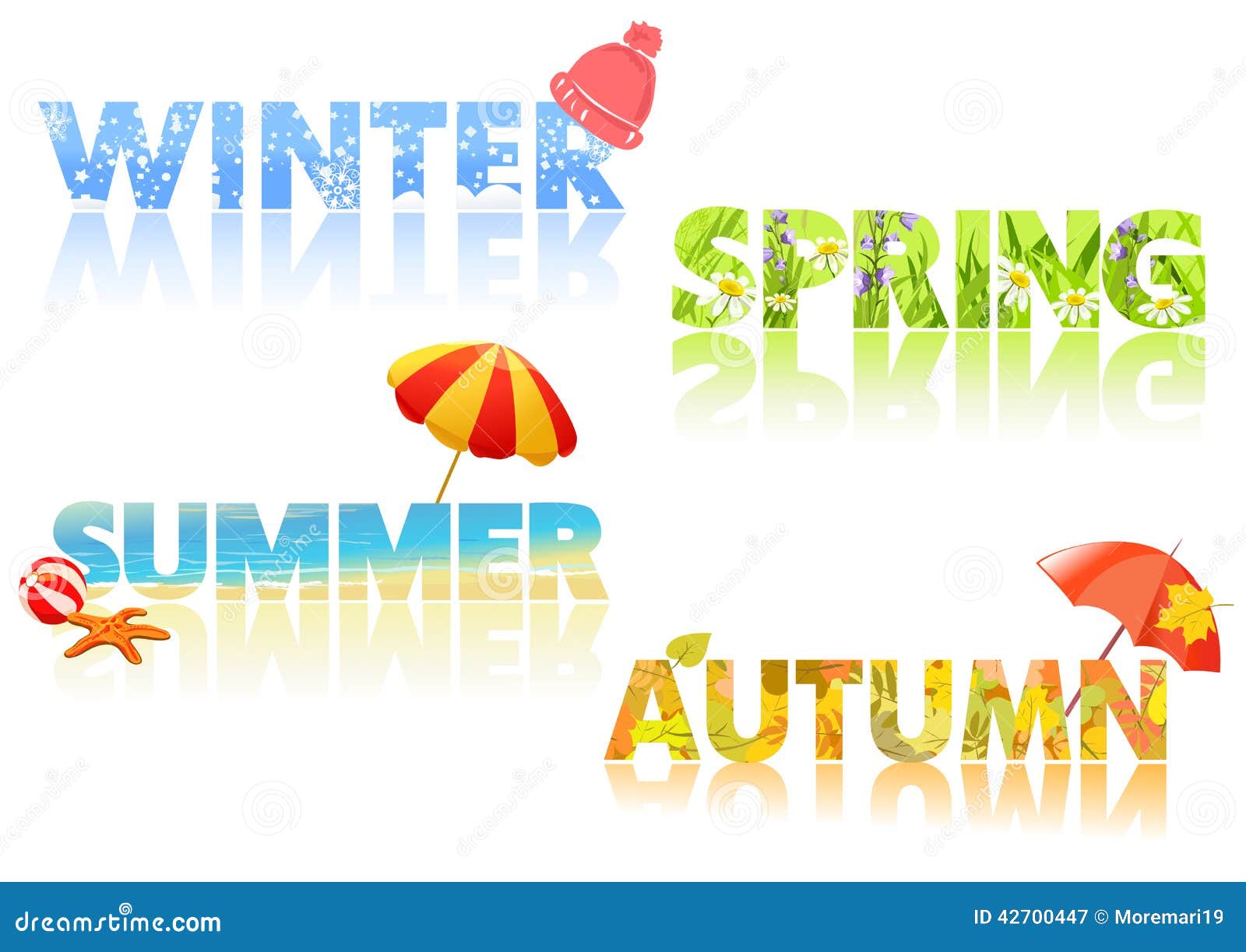 Four seasons, text, stock vector. Illustration of element - 42700447