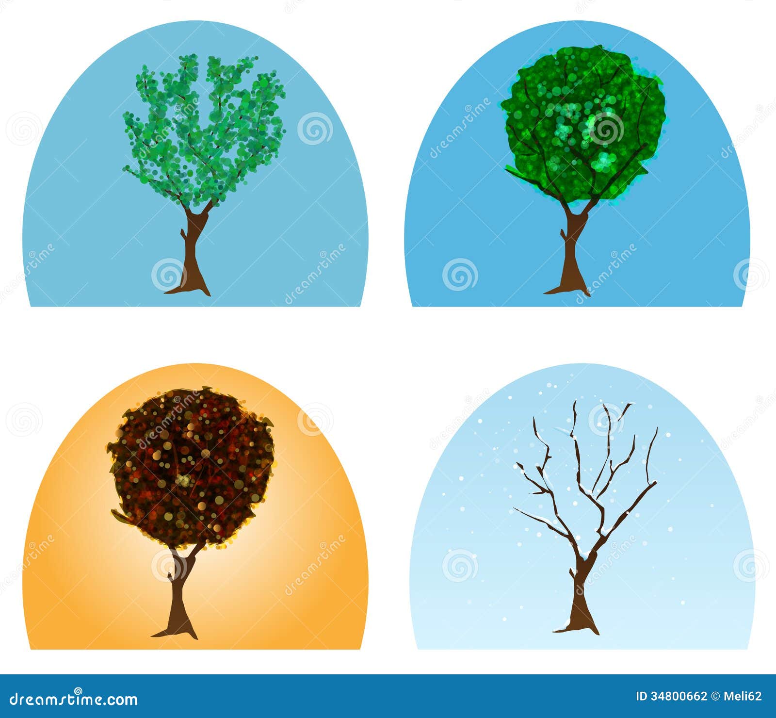 Four seasons stock vector. Illustration of eps10, branch - 34800662