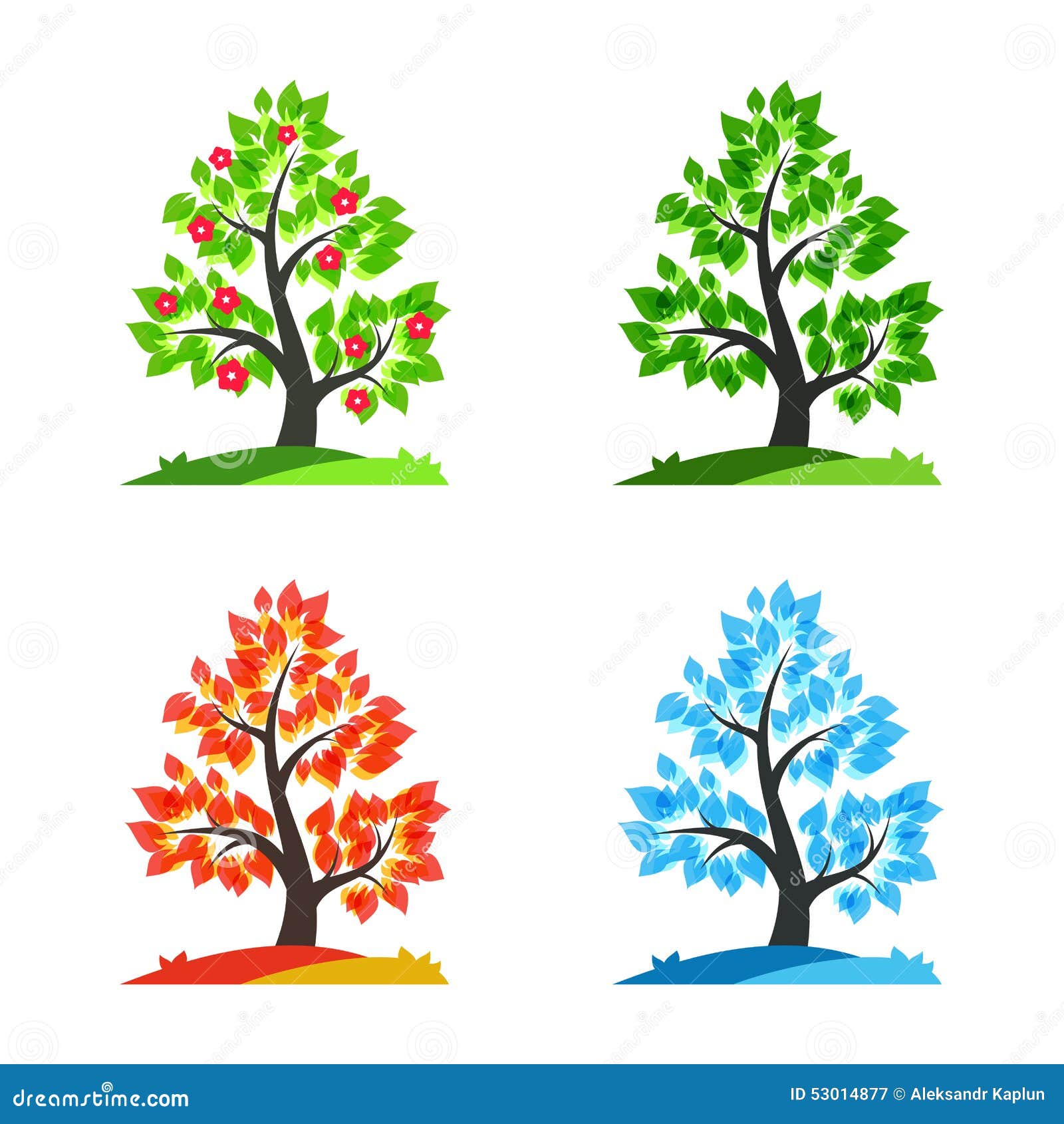 Four Seasons Vector Illustration Stock Vector - Illustration of leaf ...