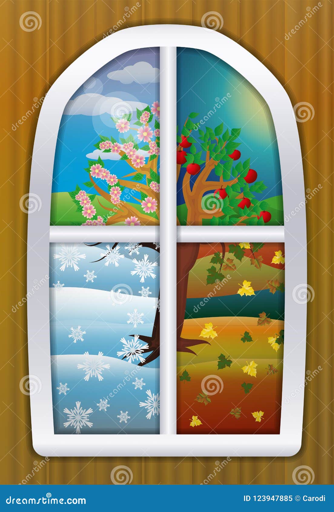 Four Window Open With Colored Venetian Shutters, Closeup Front V Stock ...