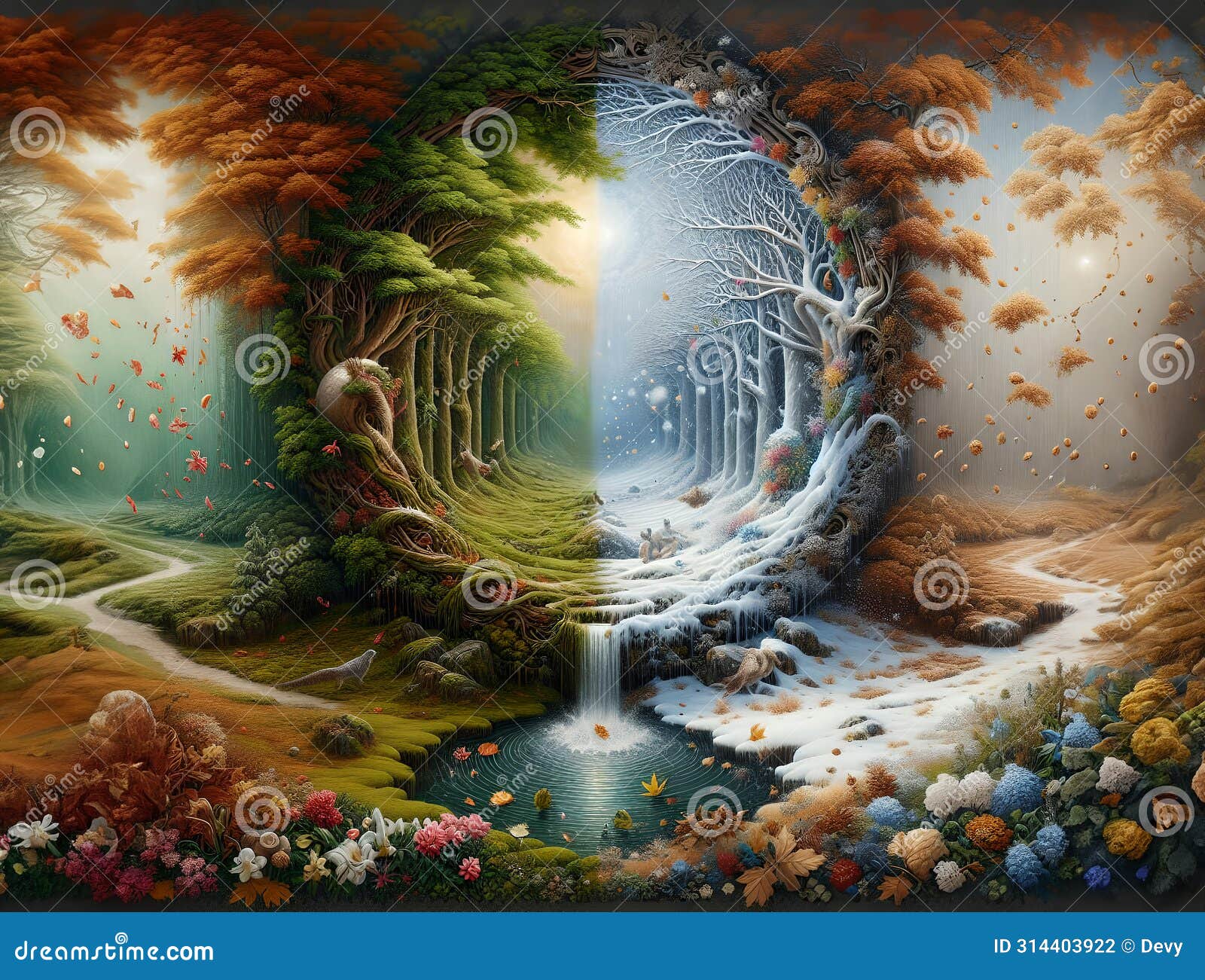 Four Seasons: Winter, Summer, Spring and Fall, Concept Stock ...