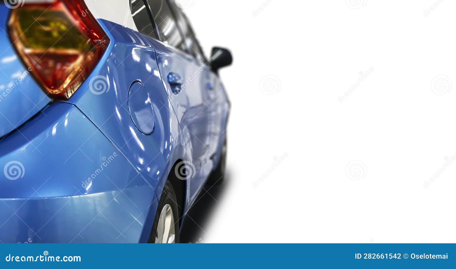 A Four-seater Automobile in Blue on a White Backdrop, Isolated Stock ...