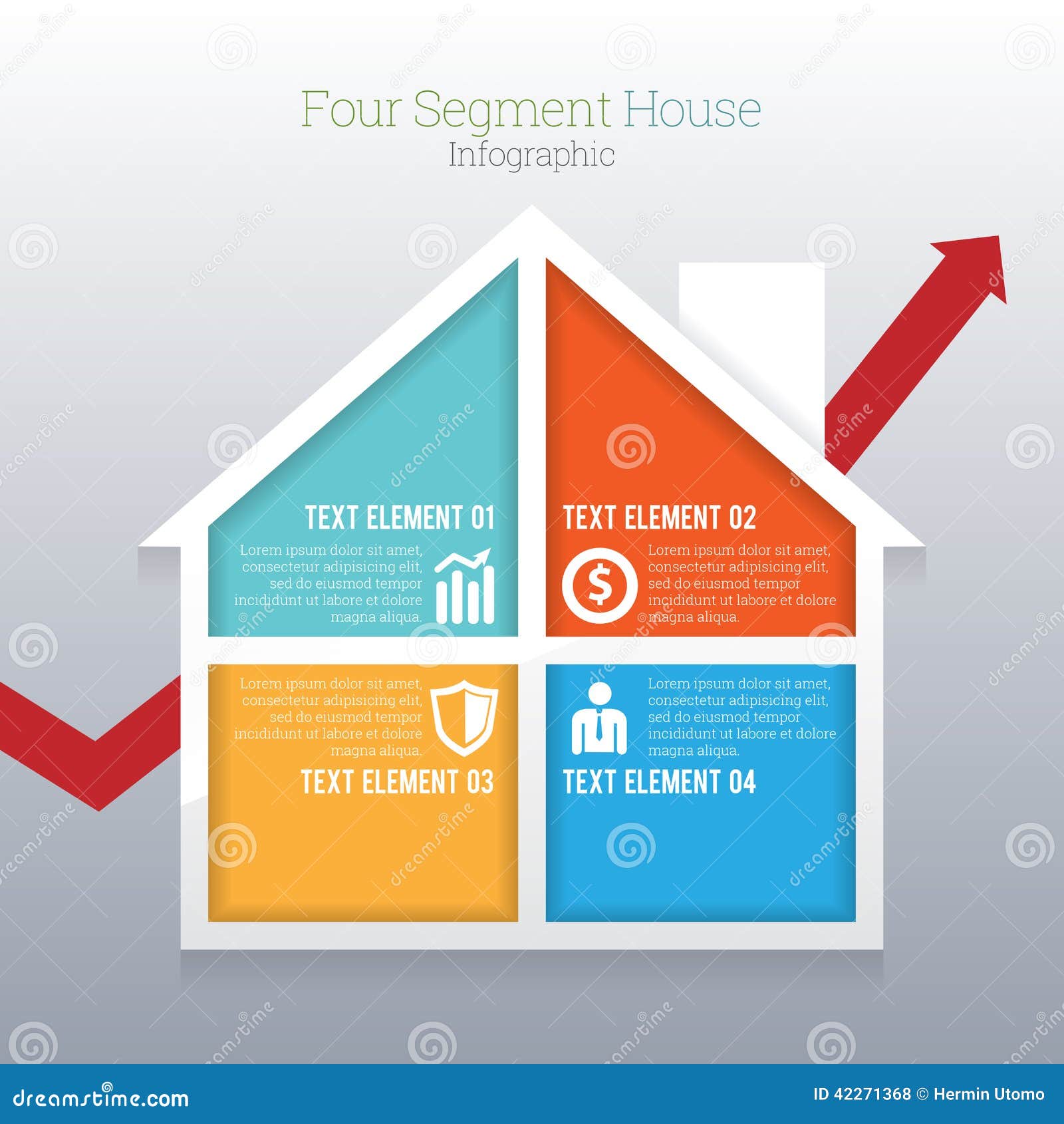 Four Segment House Infographic Stock Vector - Illustration of vector ...