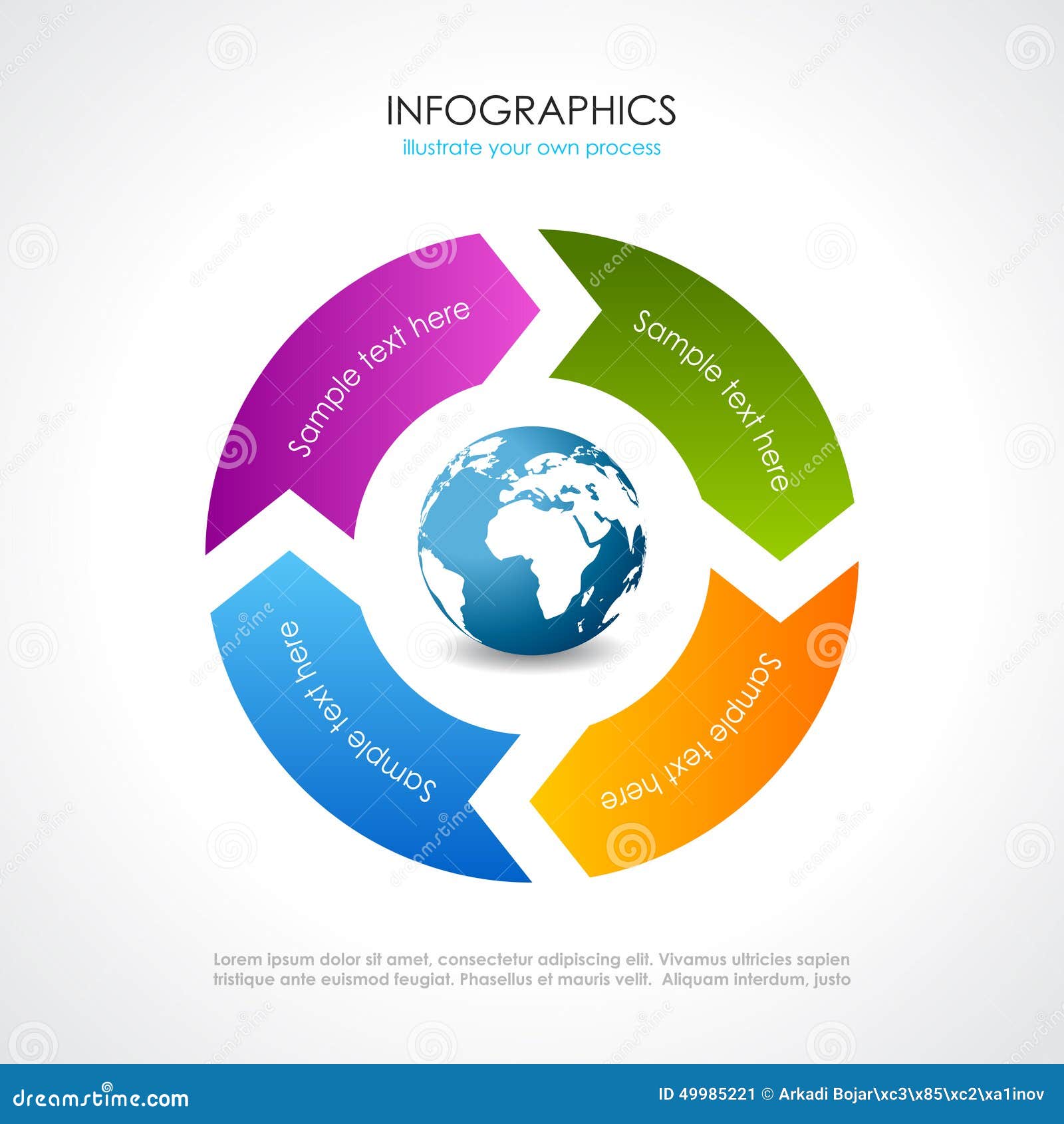 Four Segments Cycle Diagram Stock Vector - Illustration of circulation ...