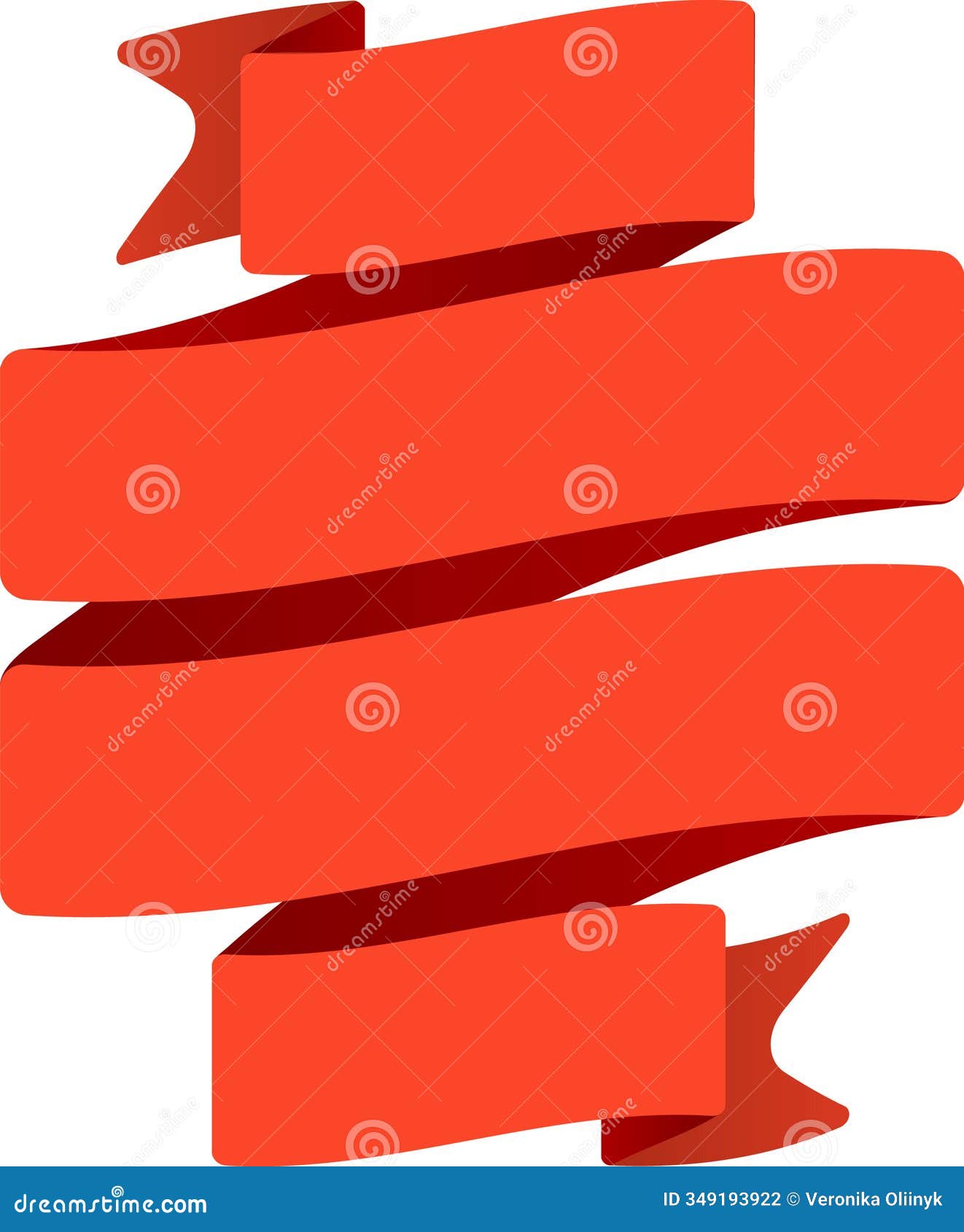 Four Segments of a Vibrant Red Ribbon are Elegantly Intertwined ...