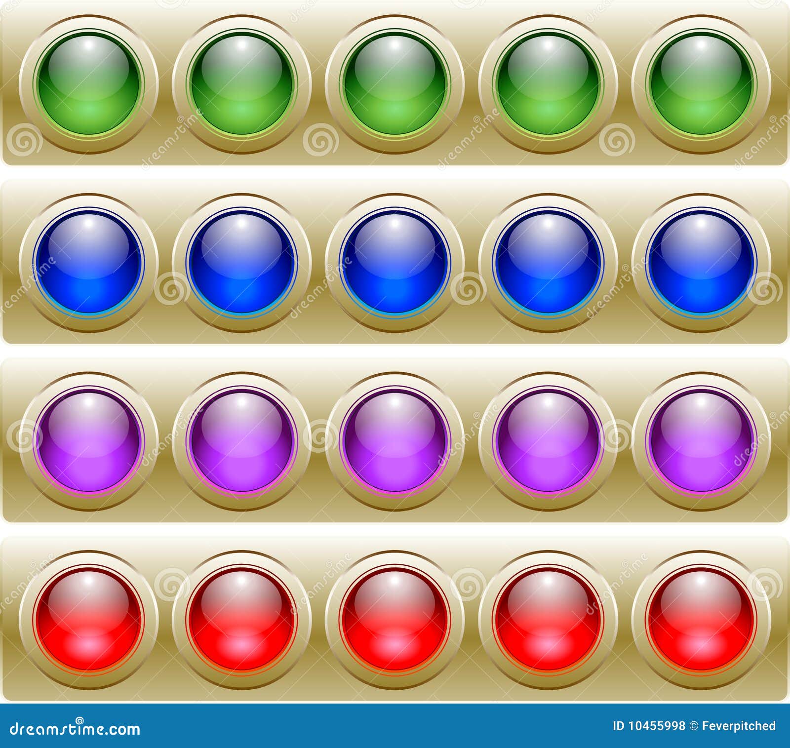 Four Sets of Glossy Vector Buttons Stock Vector - Illustration of ...