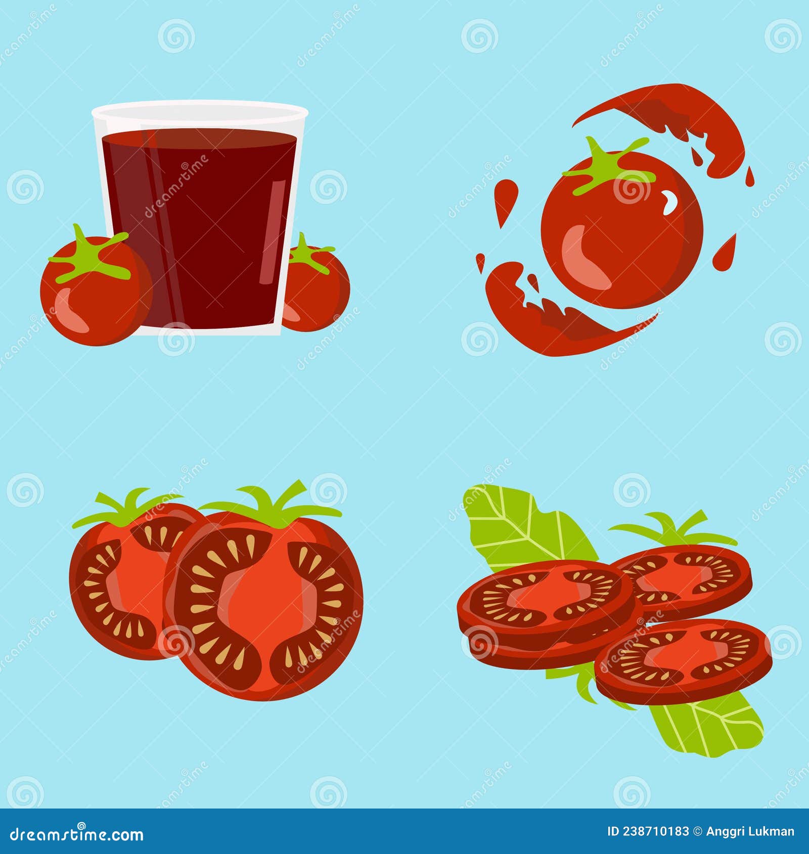 Four Sets of Tomatto Vector Art Stock Illustration - Illustration of ...