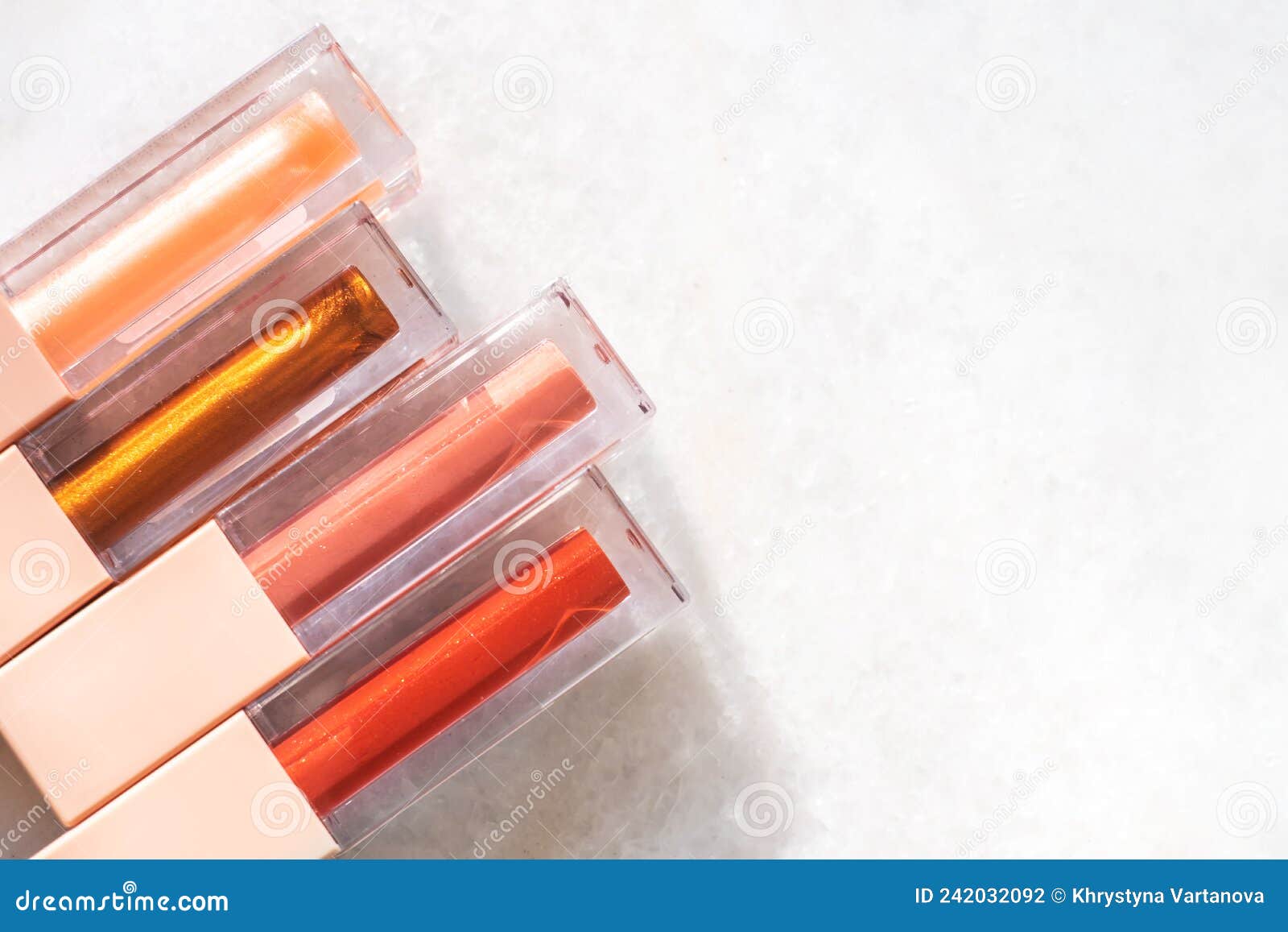 Four Shades of Trendy Bronze Lip Gloss Stock Photo - Image of gloss ...