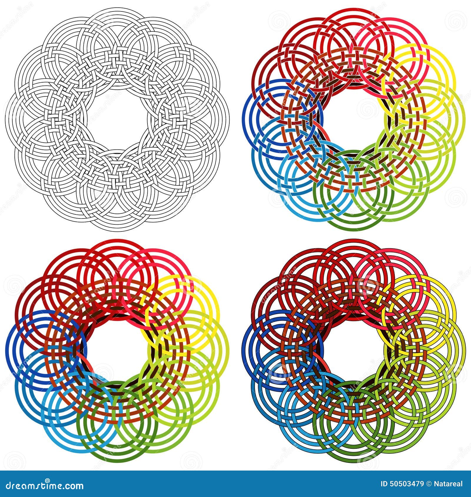 Four Shapes As a Wicker Patterns Stock Vector - Illustration of ...