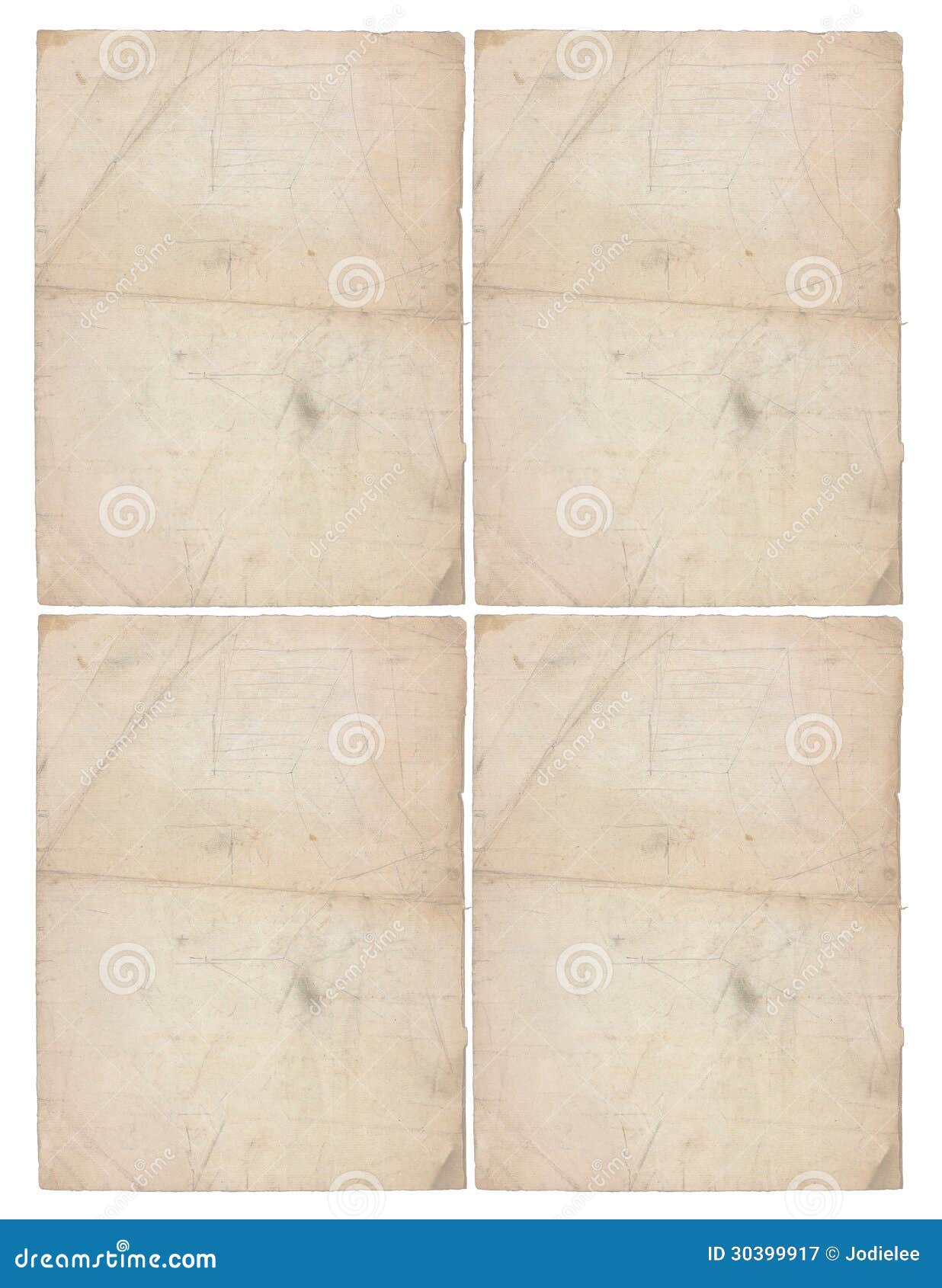 Four sheets of aged paper stock image. Image of retro - 30399917