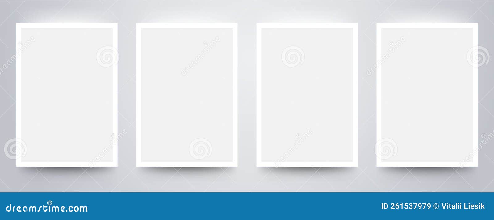 Four Sheets of White Paper with Shadow for Your Design, Eps10 Vector ...