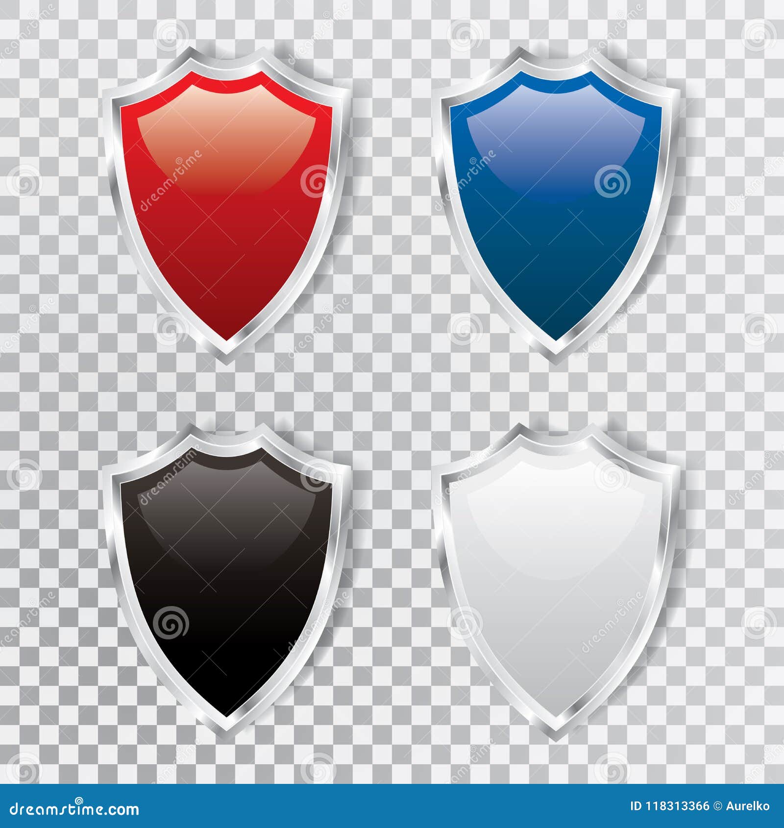 Four shield steel stock vector. Illustration of eps10 - 118313366