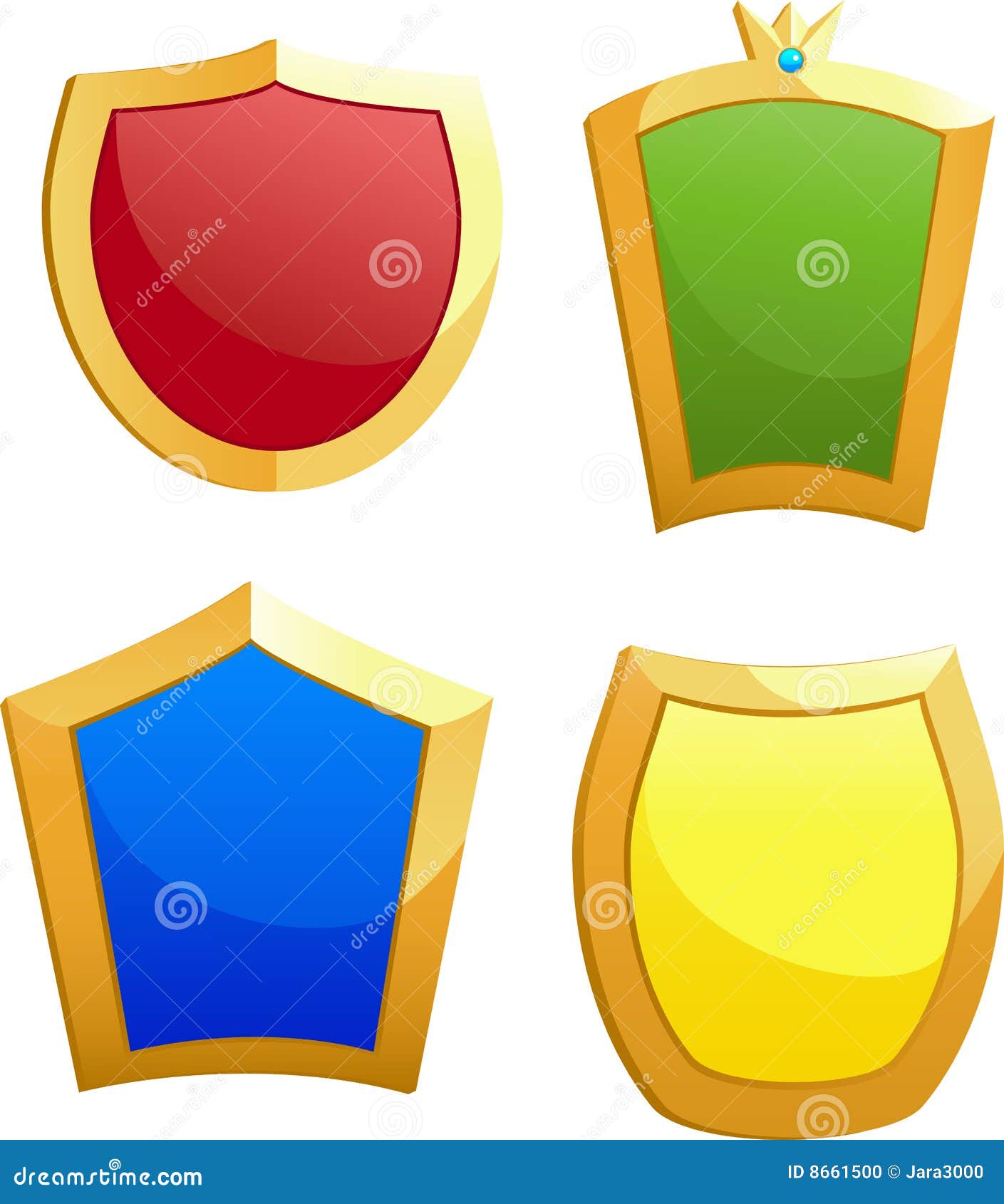 Four shields stock vector. Illustration of element, elegance - 8661500