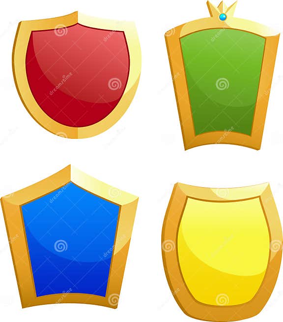 Four shields stock vector. Illustration of element, elegance - 8661500