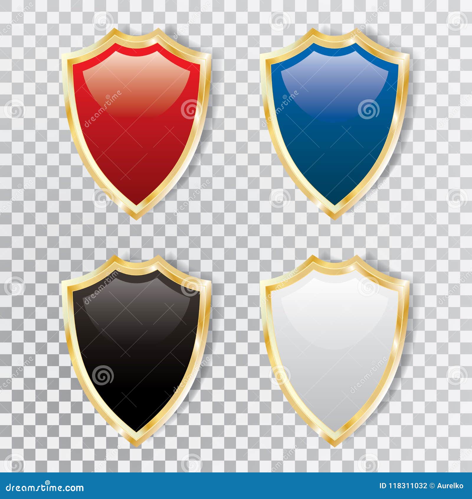 Four shields trans stock vector. Illustration of empty - 118311032