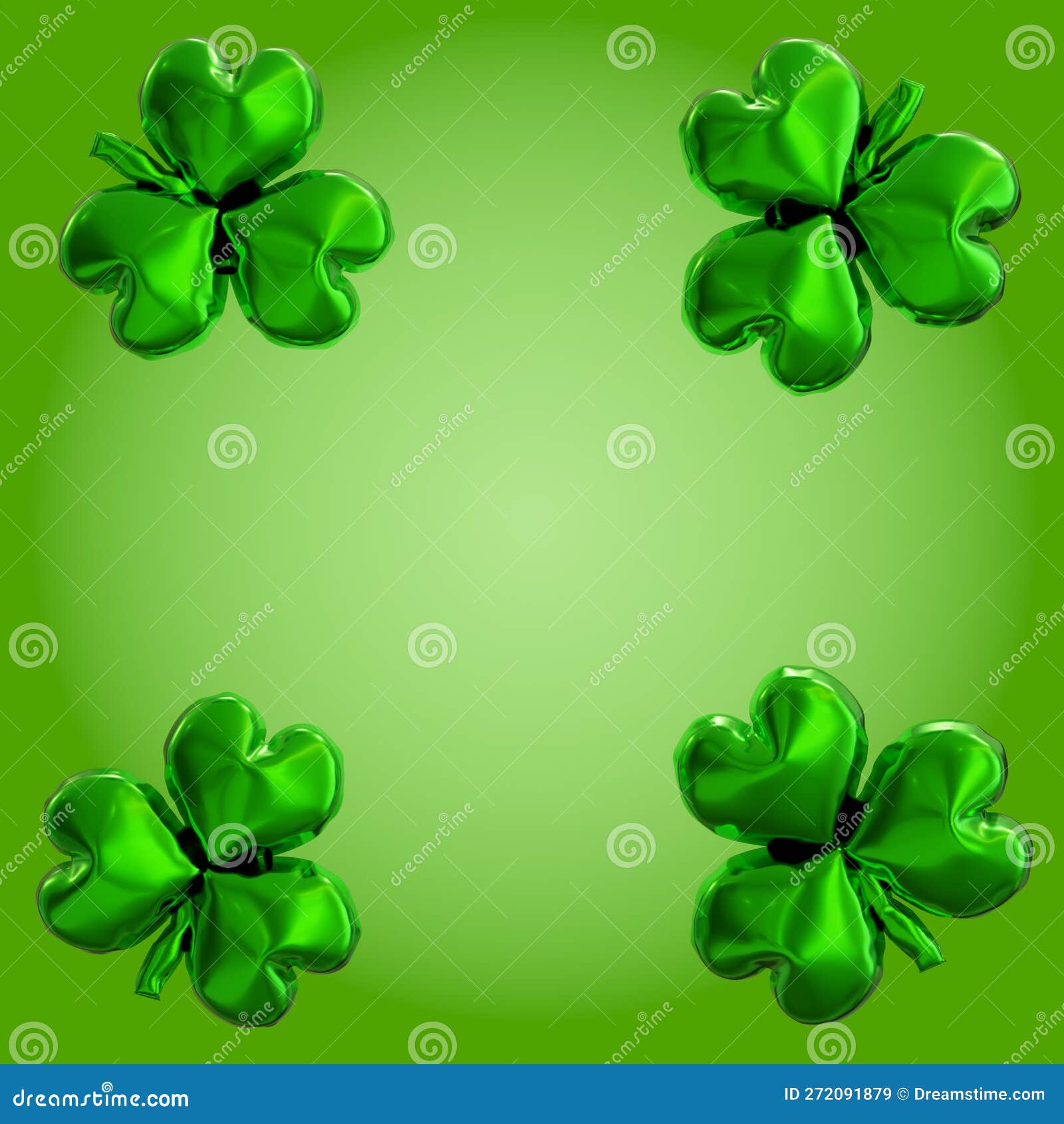 Four Shine Helium Balloon with a Clover Shape on a Green Gradient ...