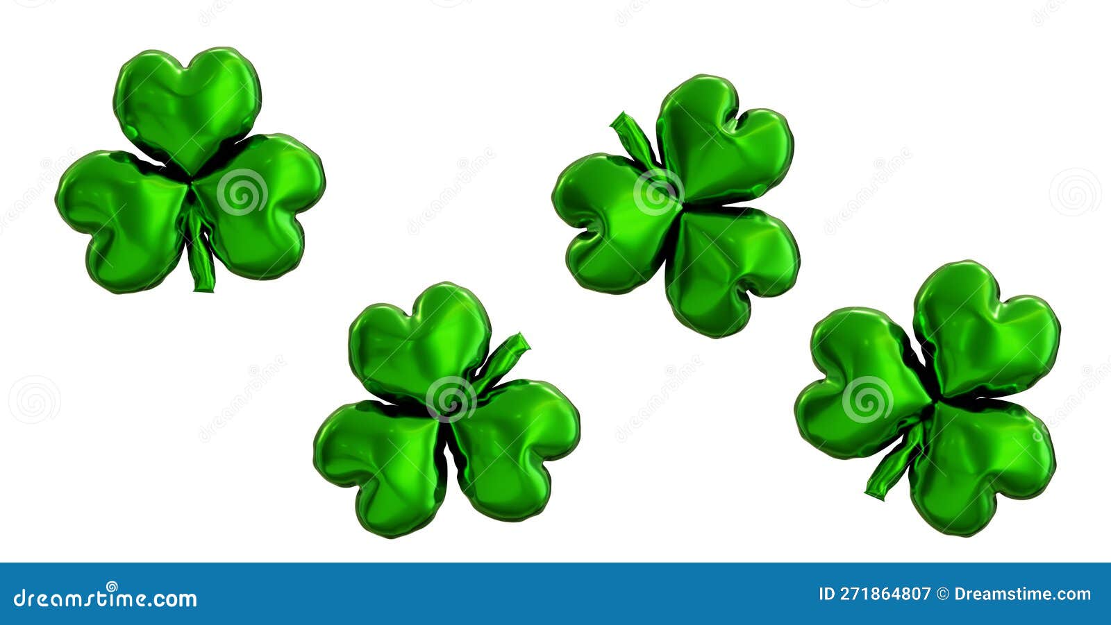 Four Shiny Helium Balloon with a Clover Shape Stock Illustration ...