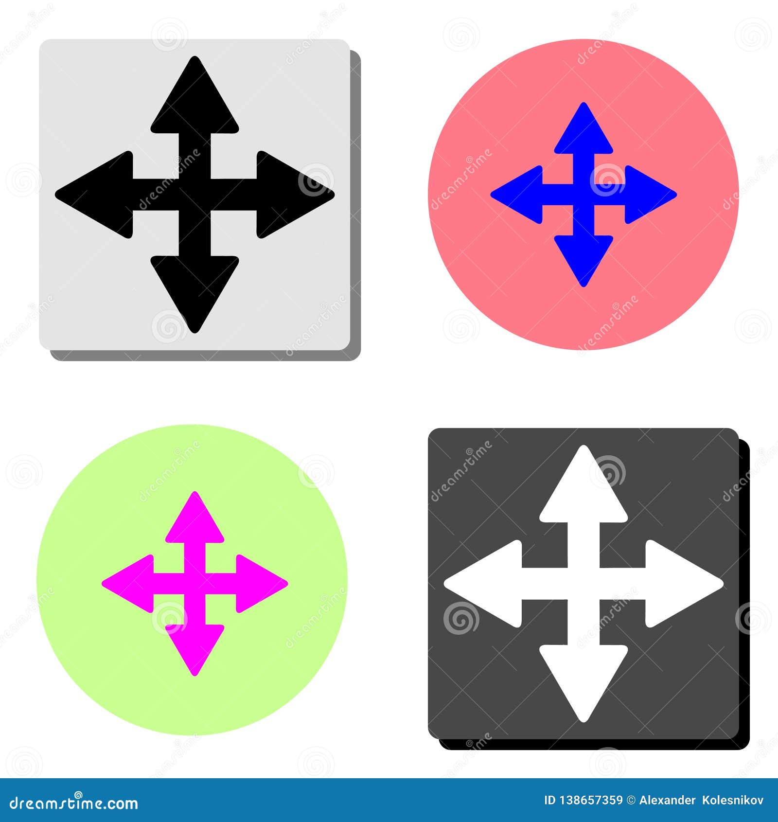 Four Side Arrow. Flat Vector Icon Stock Vector - Illustration of ...