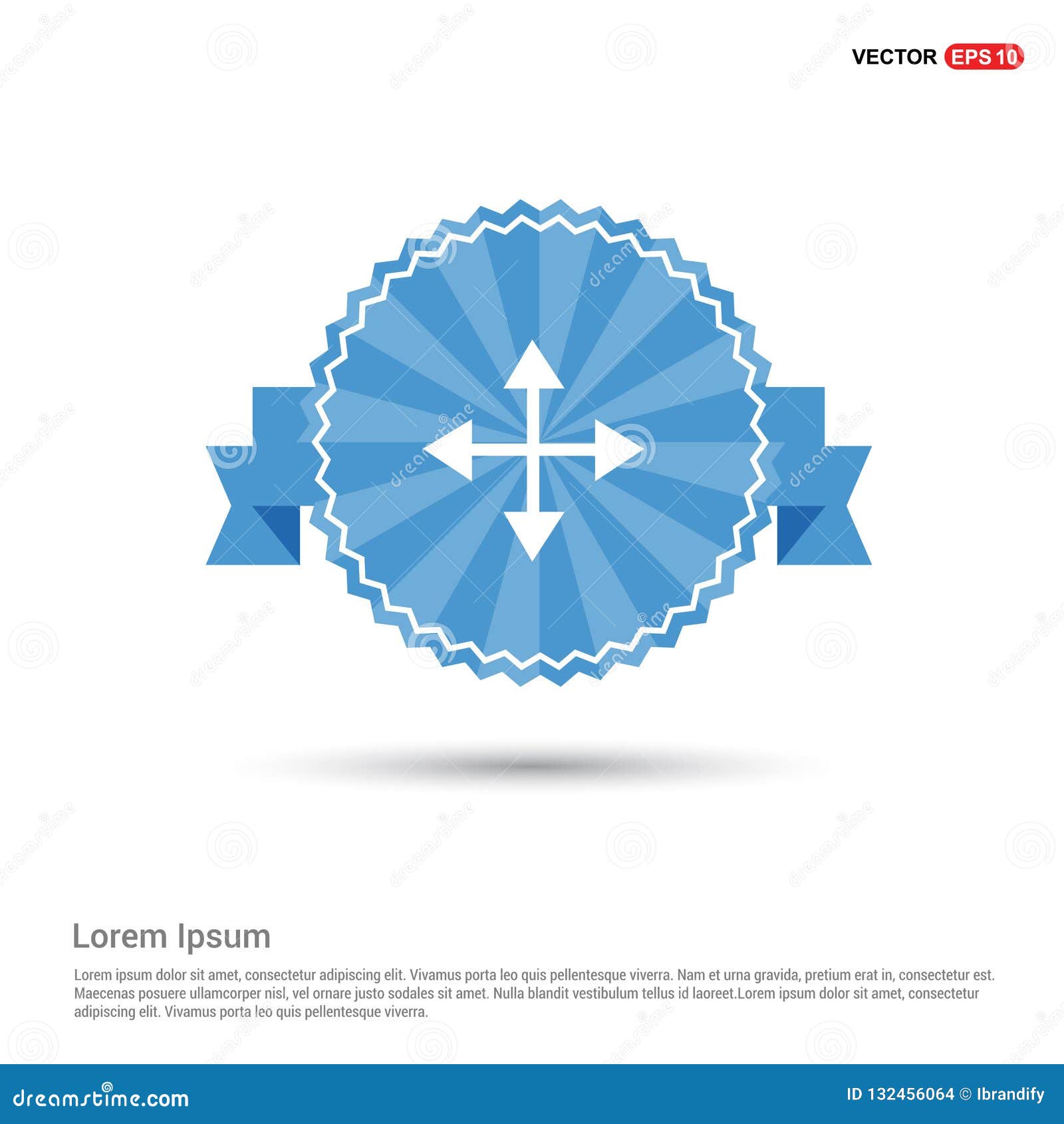 Four side Arrow Icon stock vector. Illustration of flat - 132456064