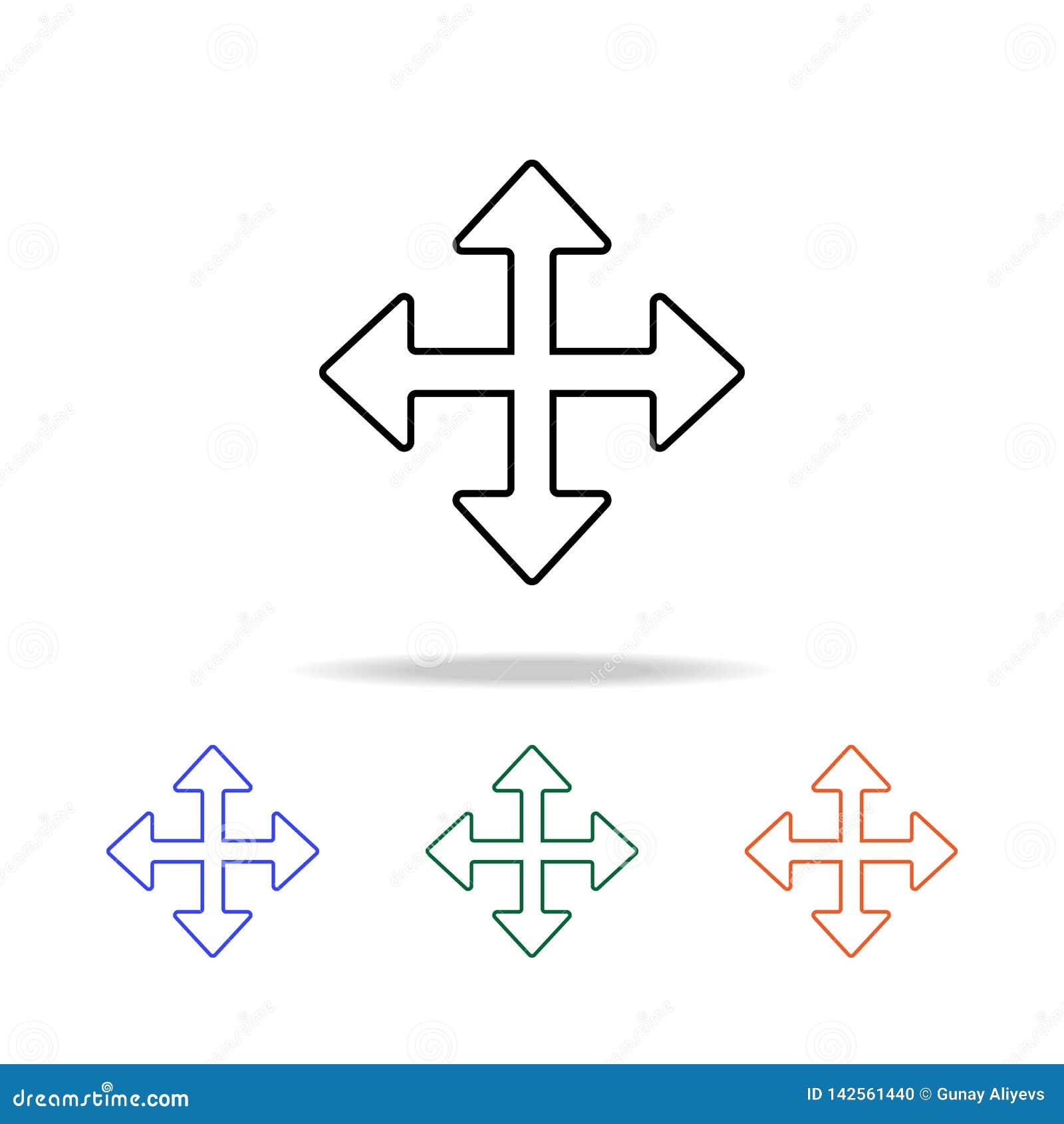 Four-sided Arrow Icon. Elements of Simple Web Icon in Multi Color ...