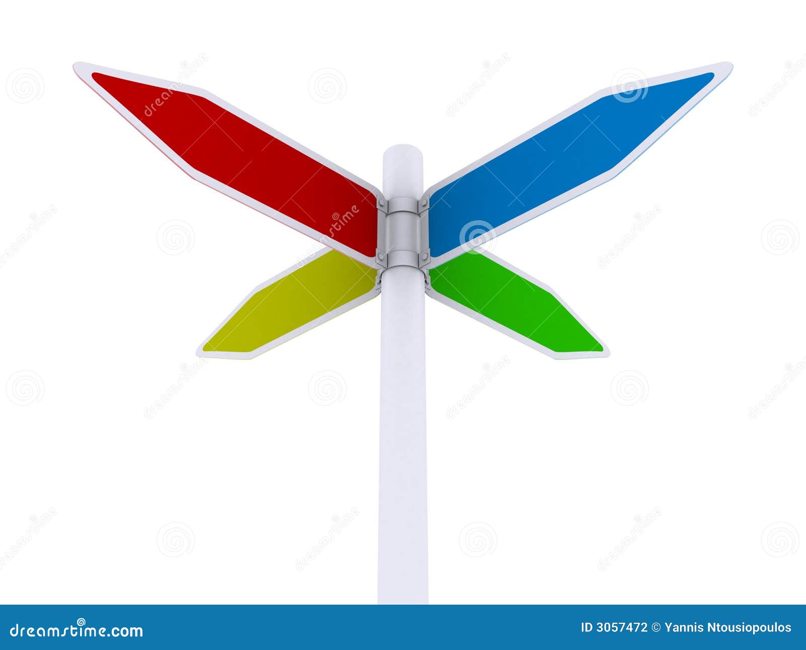 Four sign posts stock illustration. Illustration of directional - 3057472