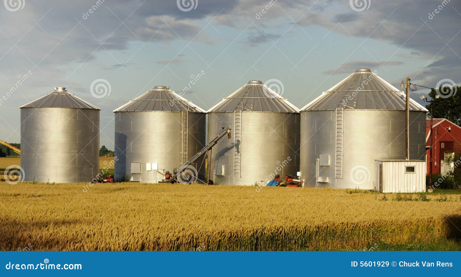 Four Silos stock image. Image of acre, grain, farming - 5601929