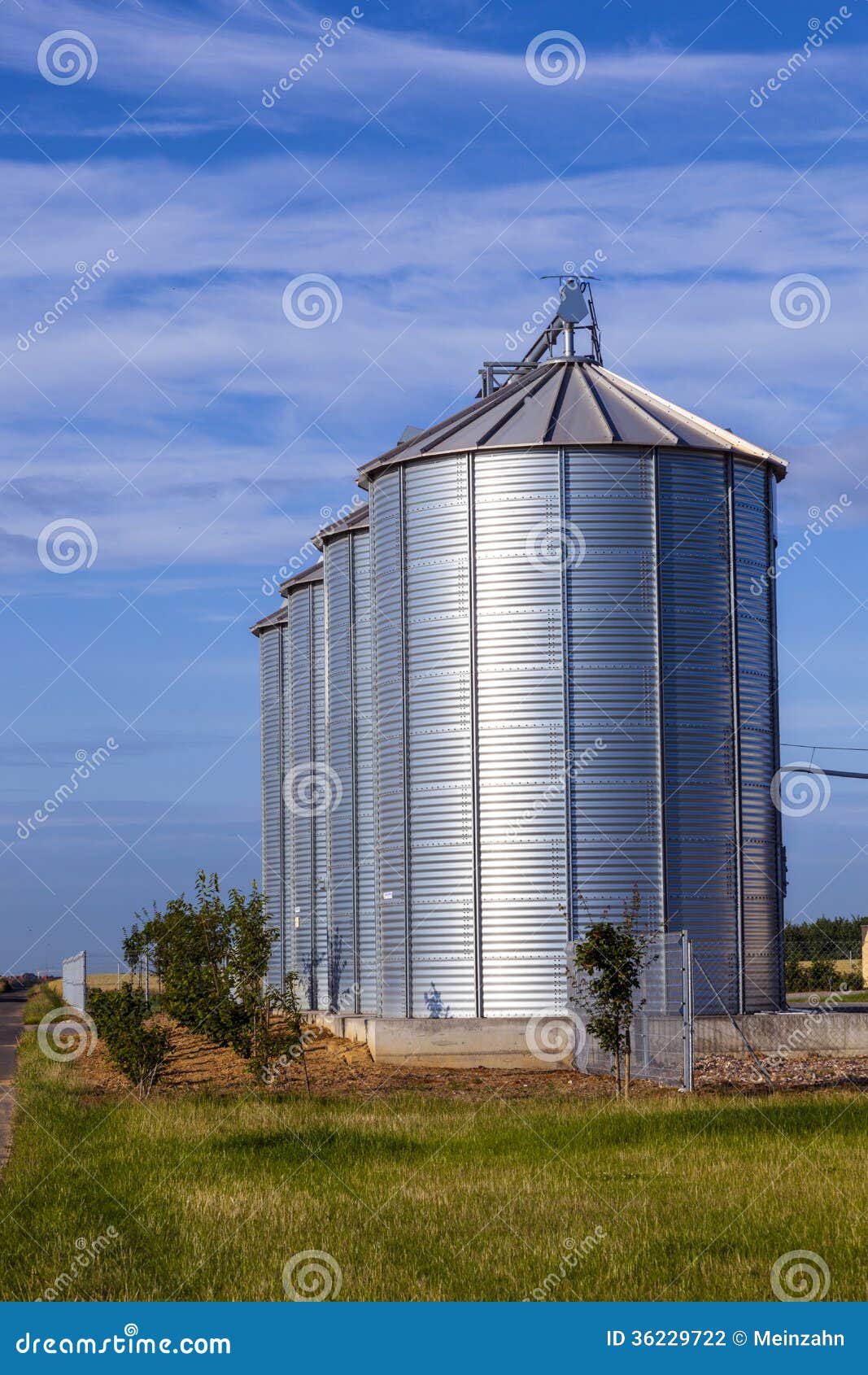Four silver silos stock photo. Image of corn, modern - 36229722