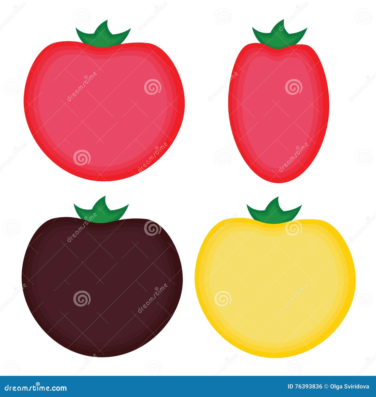 Four Simple Cartoon Tomatoes Stock Vector - Illustration of graphic ...