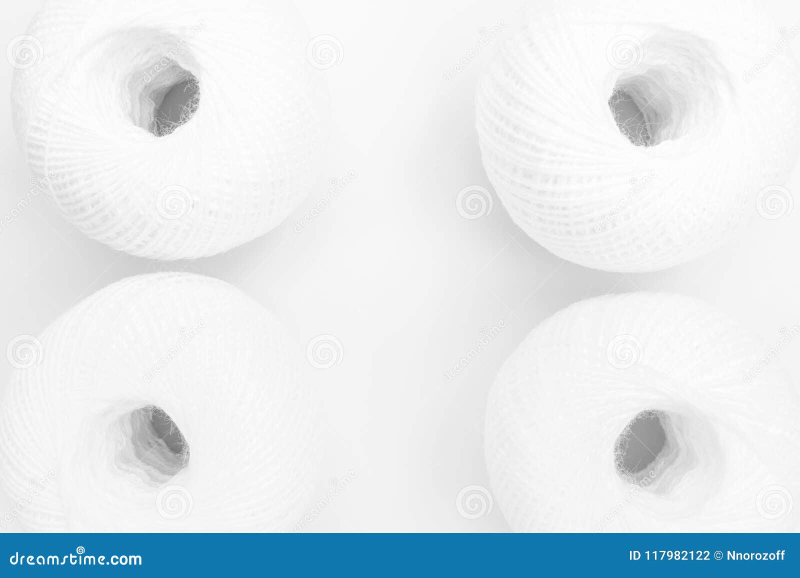 Four Skeins of White Thread on White Background, Abstract Background ...