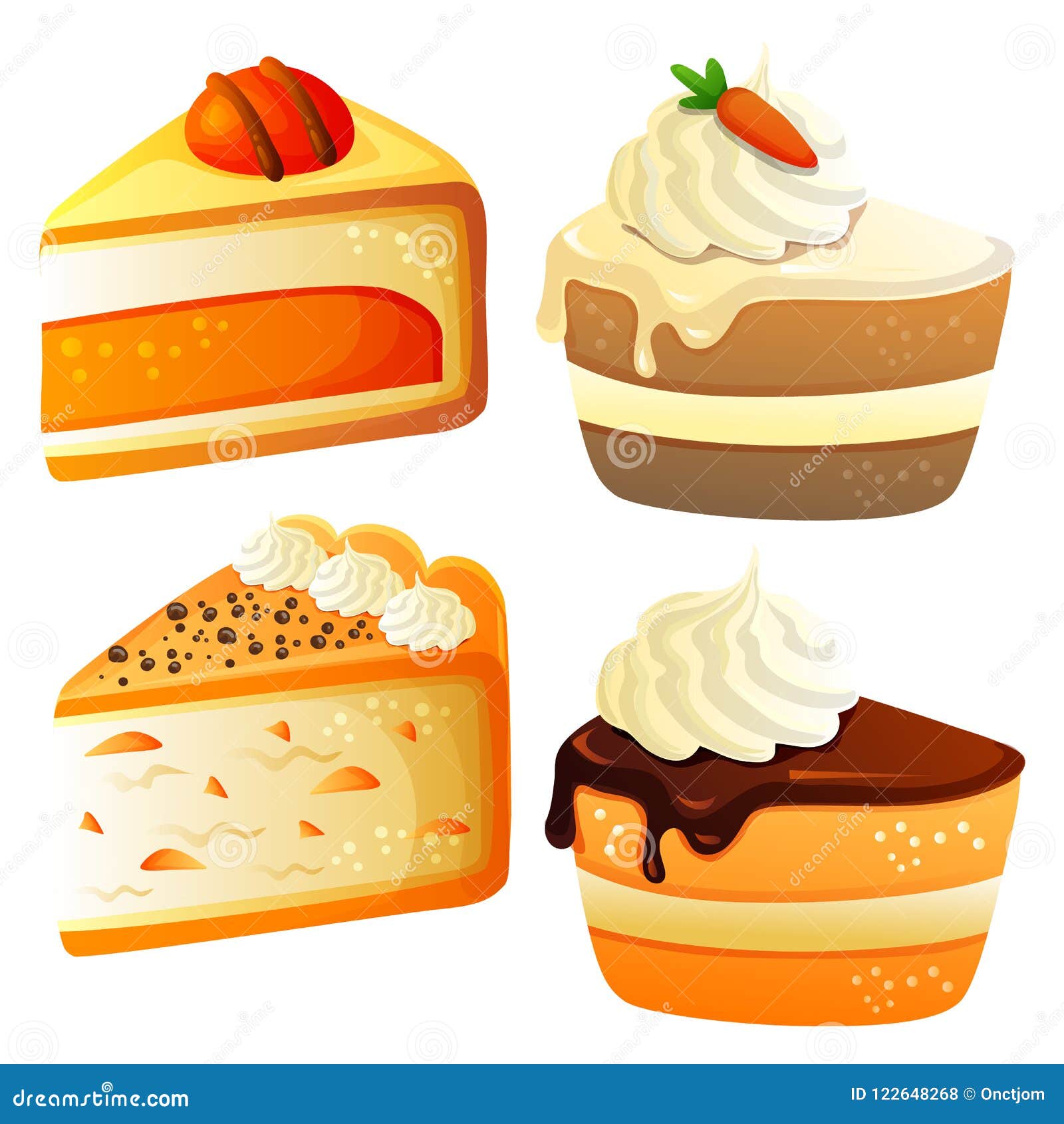 Four slice of autumn cakes stock vector. Illustration of october ...