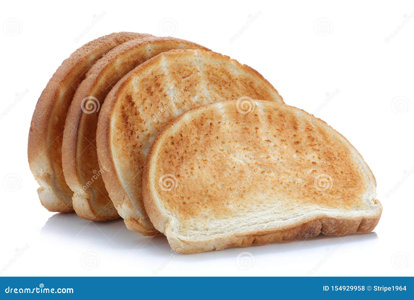 Four Slices of Toast Isolated on White Stock Photo - Image of kitchen ...