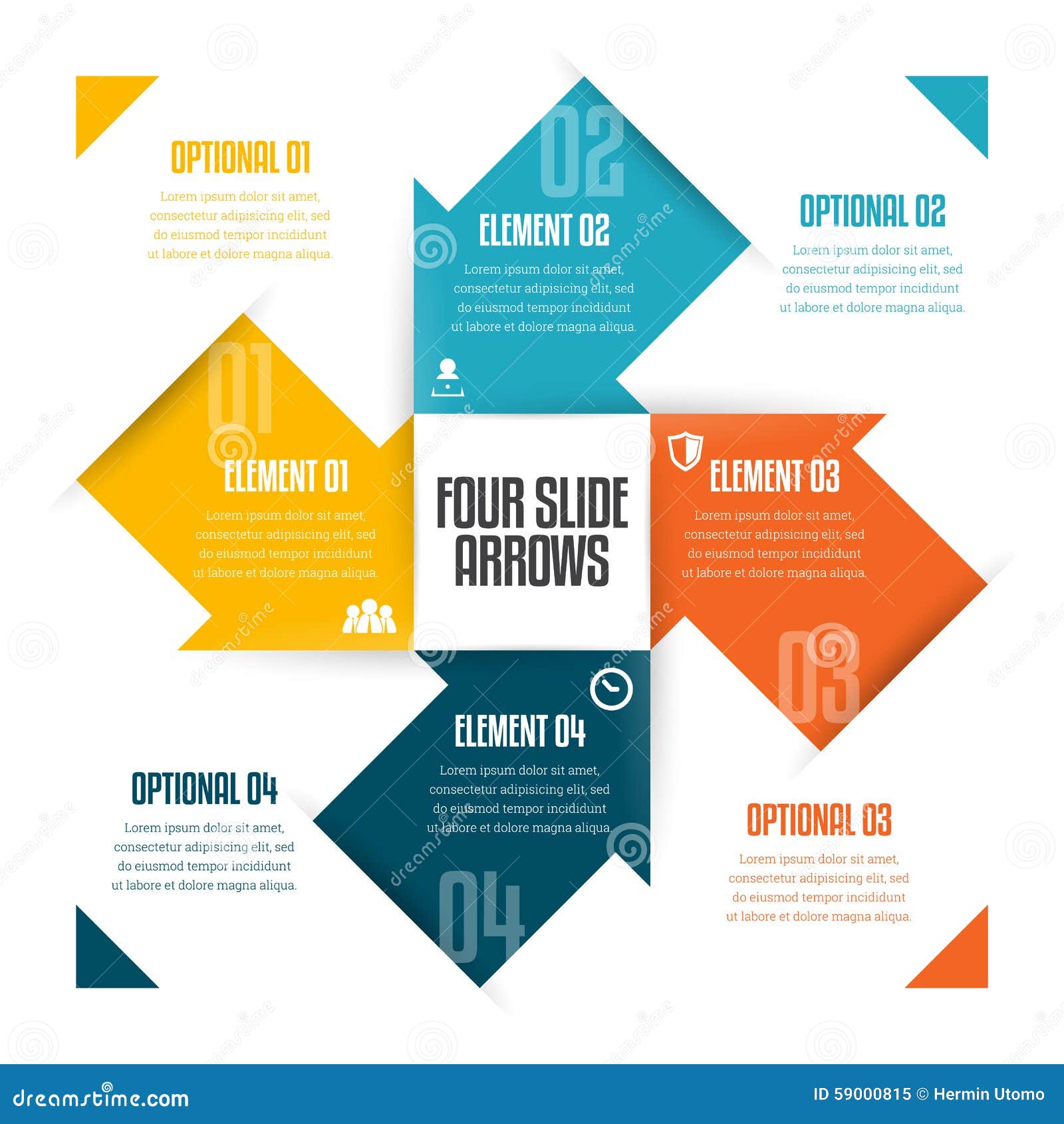 Four Slide Arrows Infographic Stock Vector - Illustration of ...