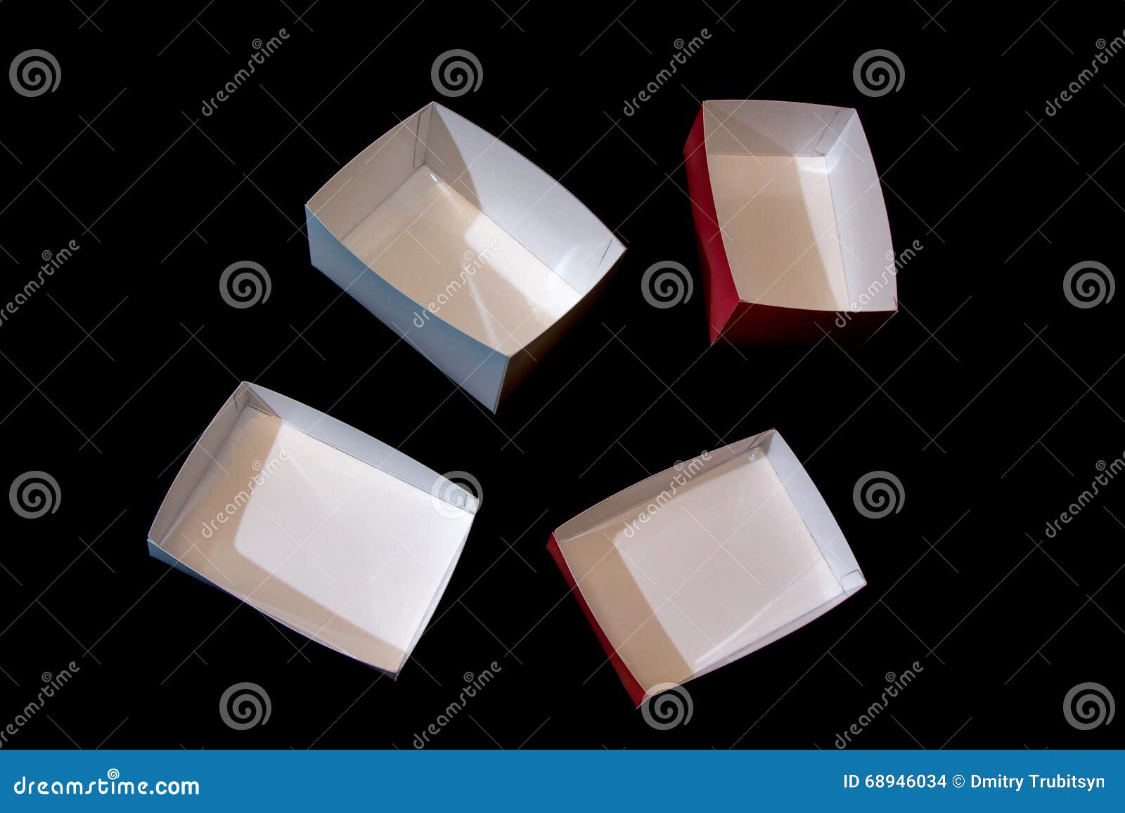 Four Small Boxes Made of Laminated Paper Stock Photo - Image of ...