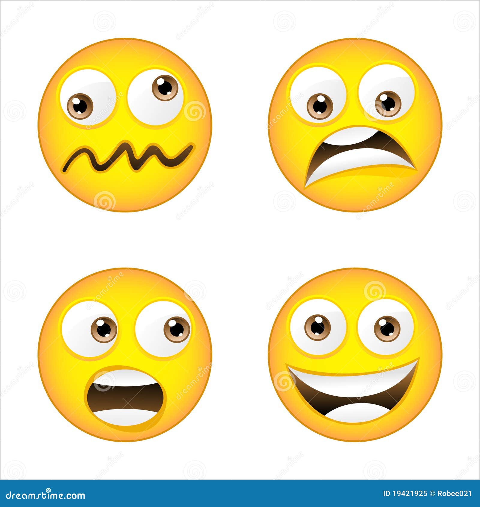 Four 3D Smiley Emojis On Blue Background, Emojis, 3D, Smile, Yellow ...