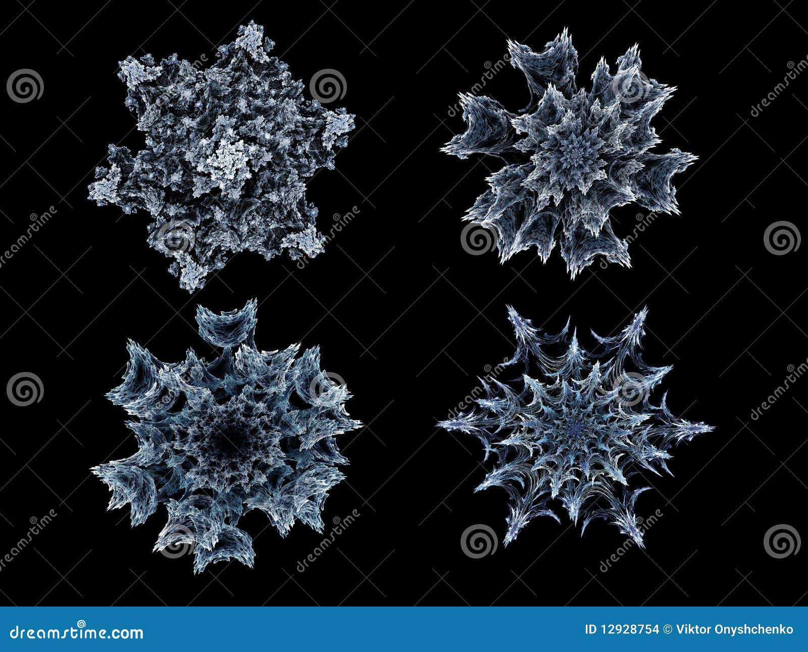 Four snowflakes stock illustration. Illustration of radial - 12928754
