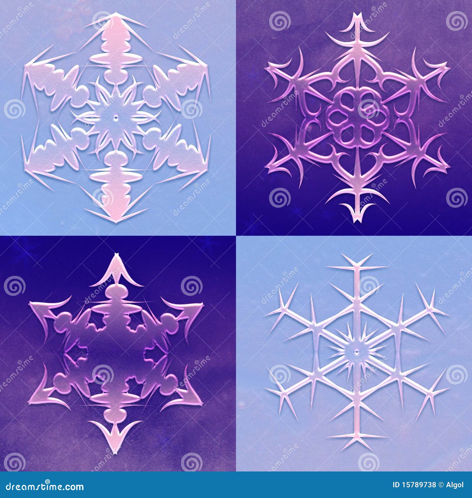Four Snowflakes Christmas Background Stock Illustration - Illustration ...