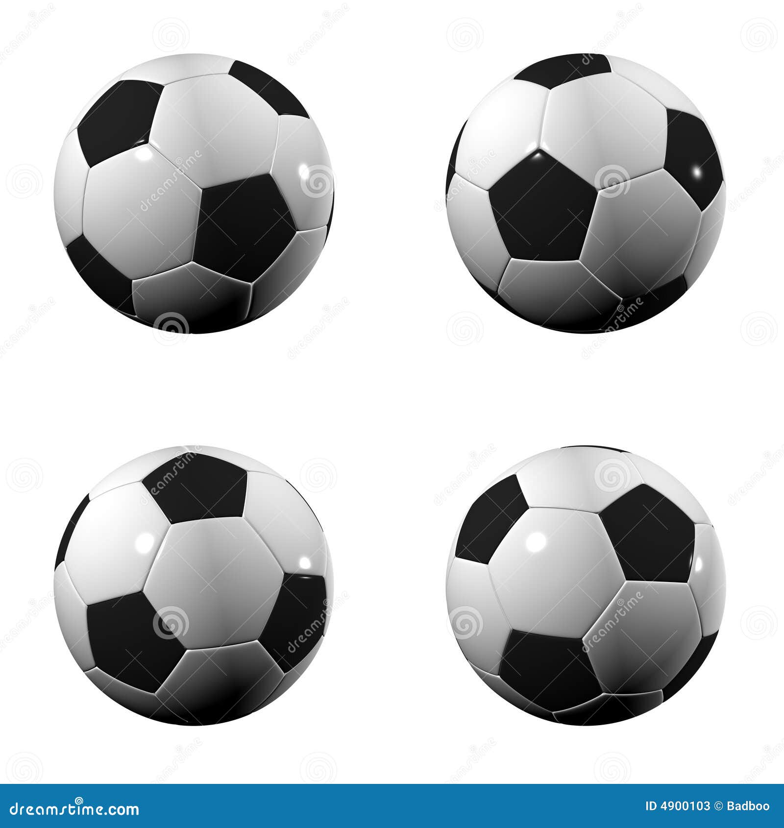 Four soccer balls stock illustration. Illustration of activity - 4900103