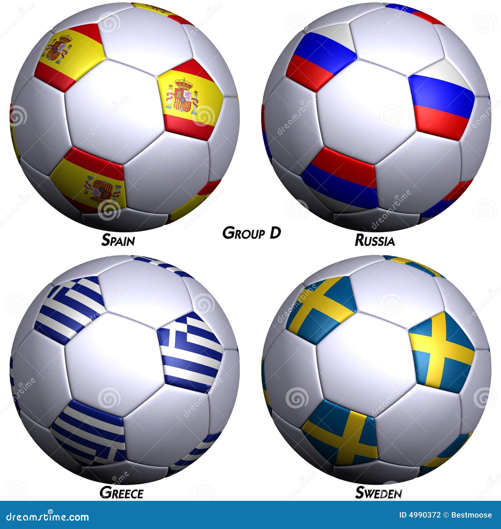 Four Soccer-balls with Flags Stock Illustration - Illustration of ...