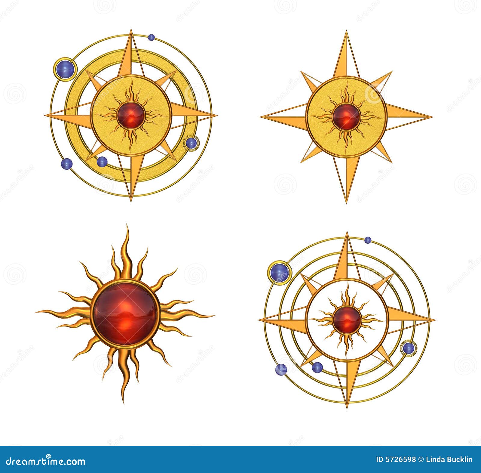 Four Solar Astral Symbols stock illustration. Illustration of astrology ...