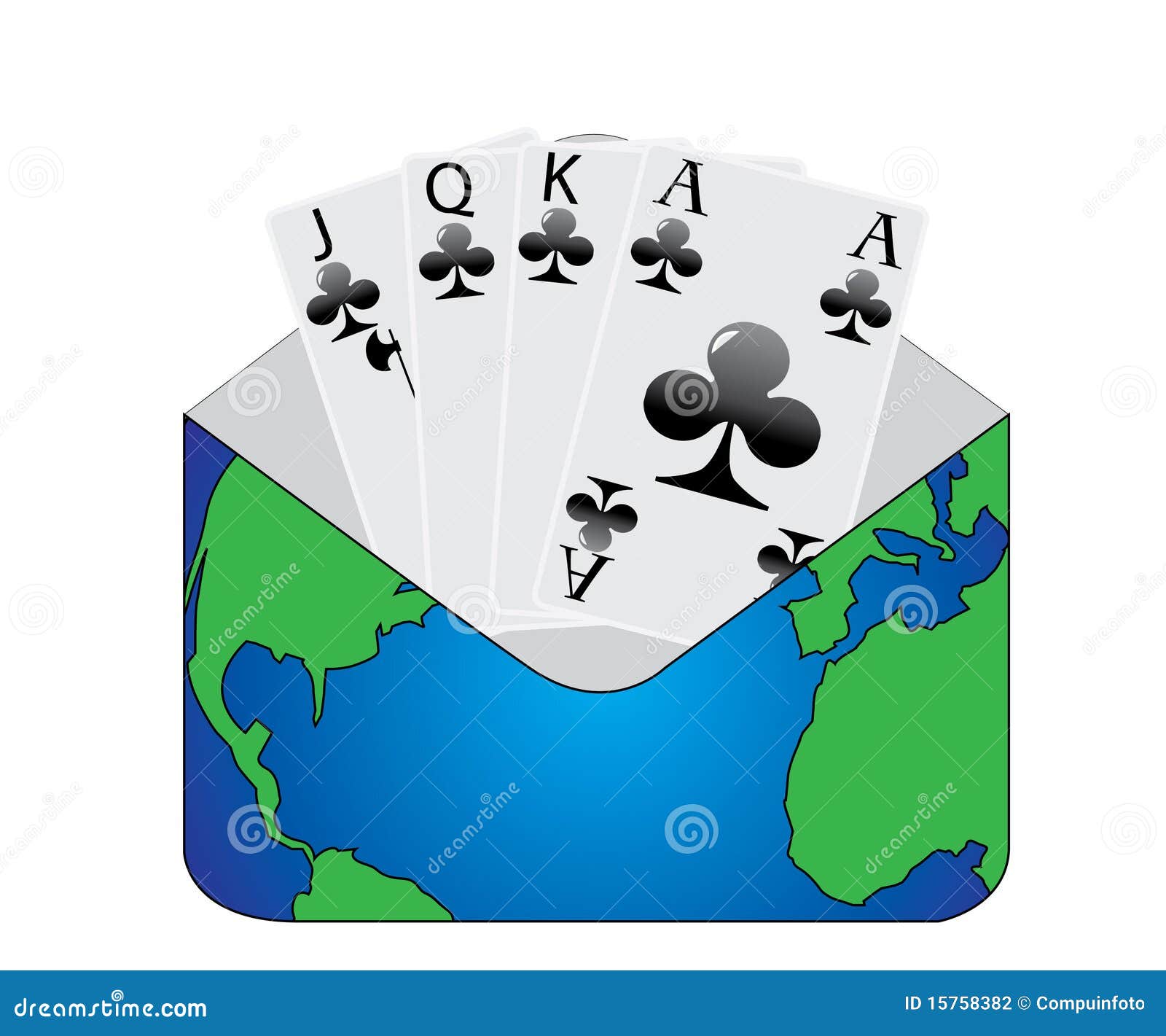 Four spades stock vector. Illustration of globe, gamble - 15758382
