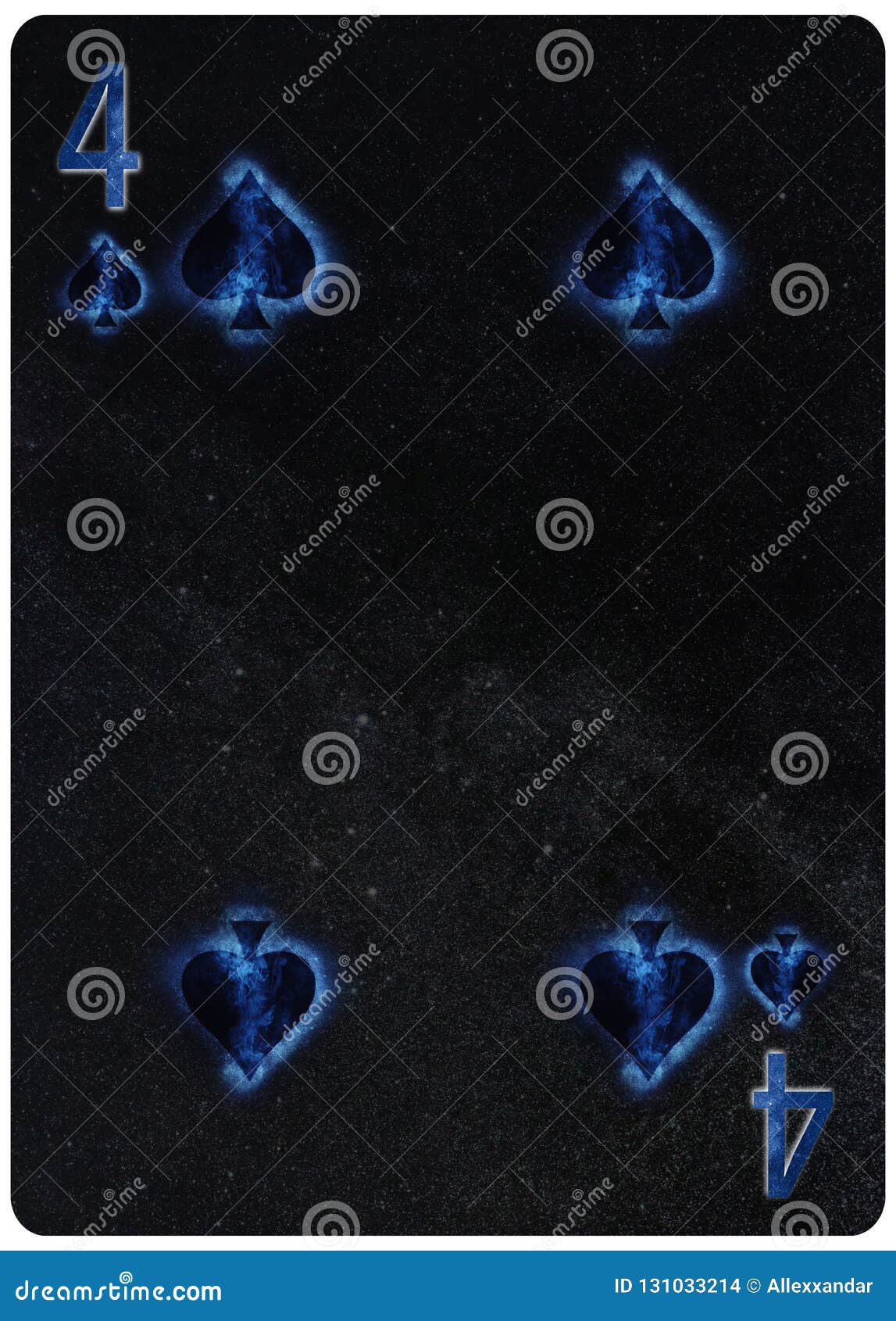 Four of Spades Playing Card Abstract Background Stock Illustration ...
