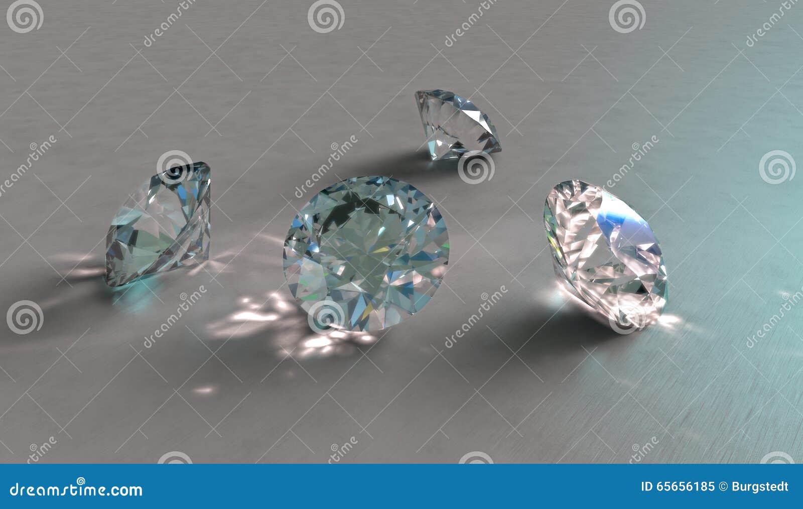 Four Sparkling Diamonds, Crystals or Precious Stones Stock Illustration ...